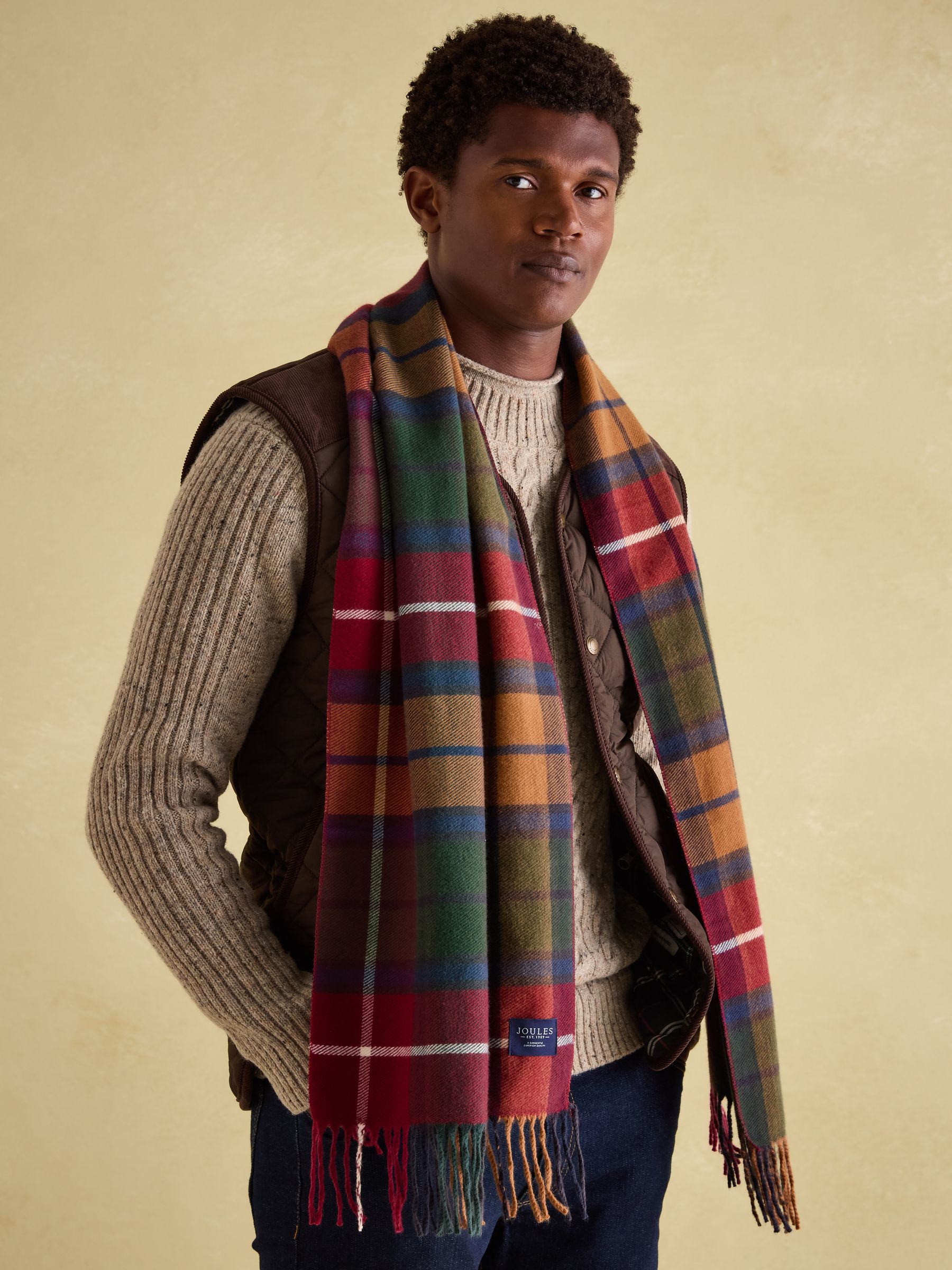 Buy Joules Langtree Red & Green Scarf from Next Ireland