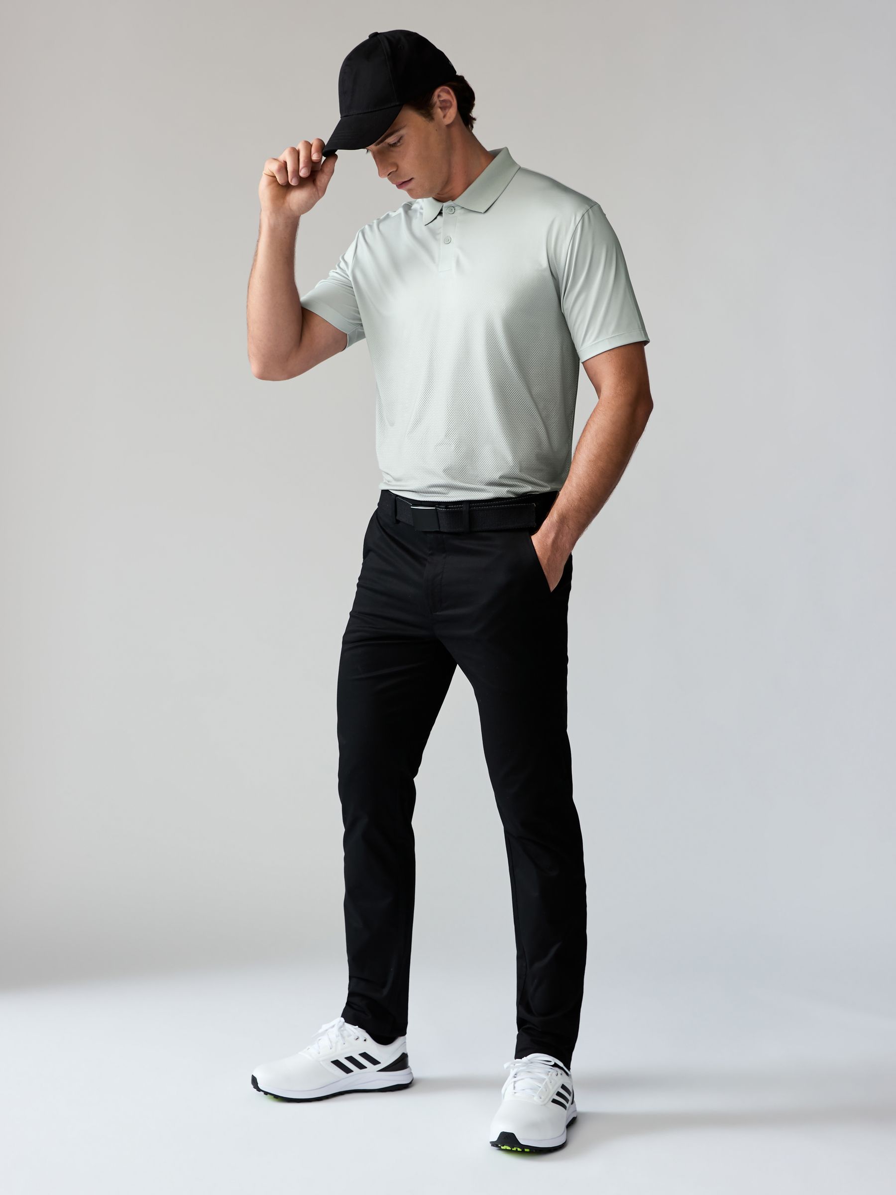 Buy Ice Grey Ombre Active Print Golf Polo Shirt from the Next UK online ...