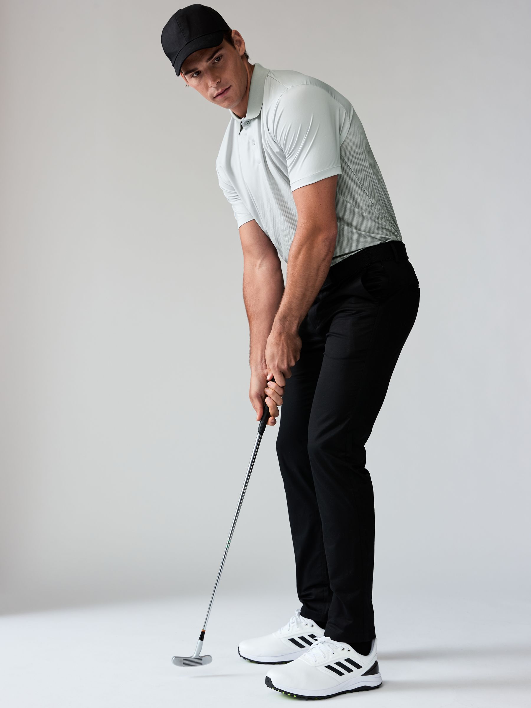 Buy Ice Grey Ombre Active Print Golf Polo Shirt from the Next UK online ...
