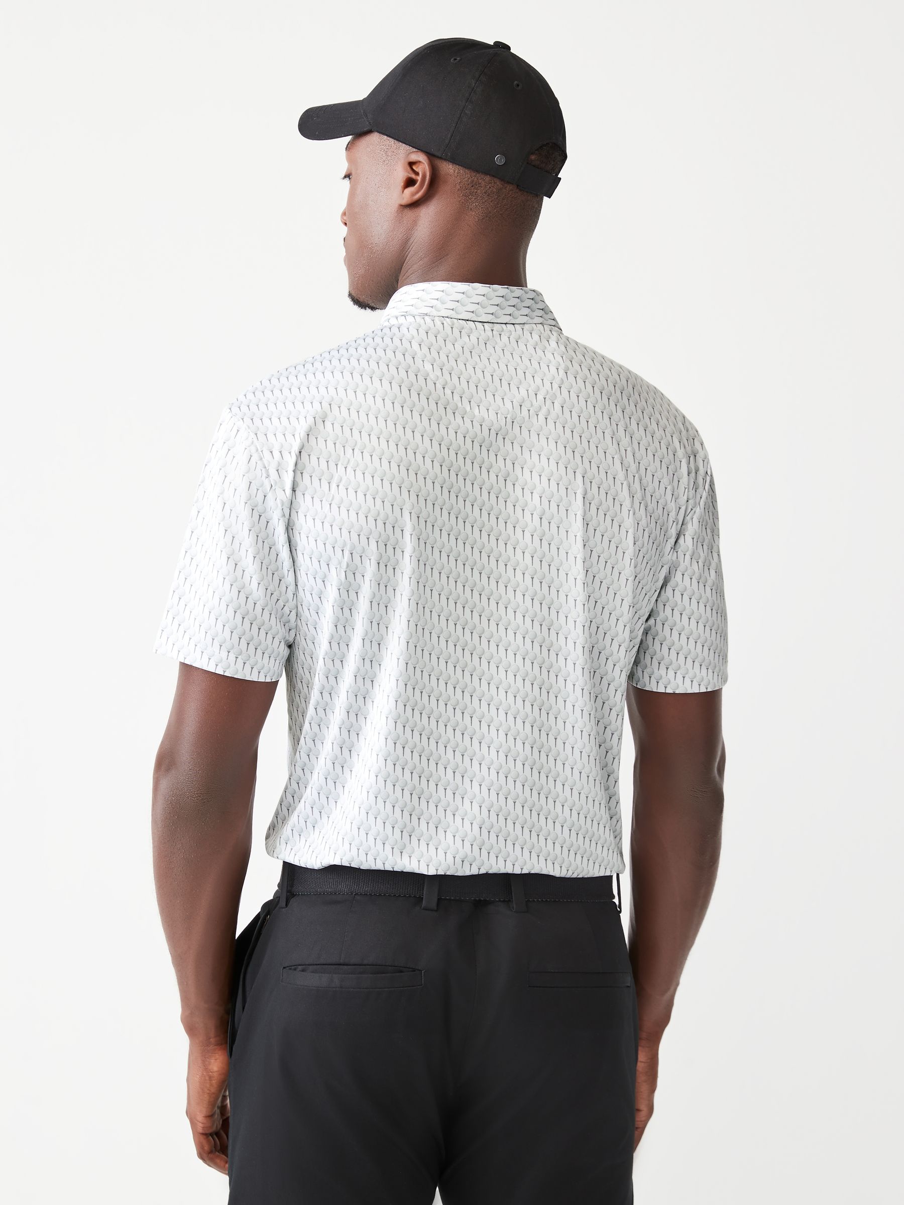 Buy White Active Print Golf Polo Shirt from the Next UK online shop