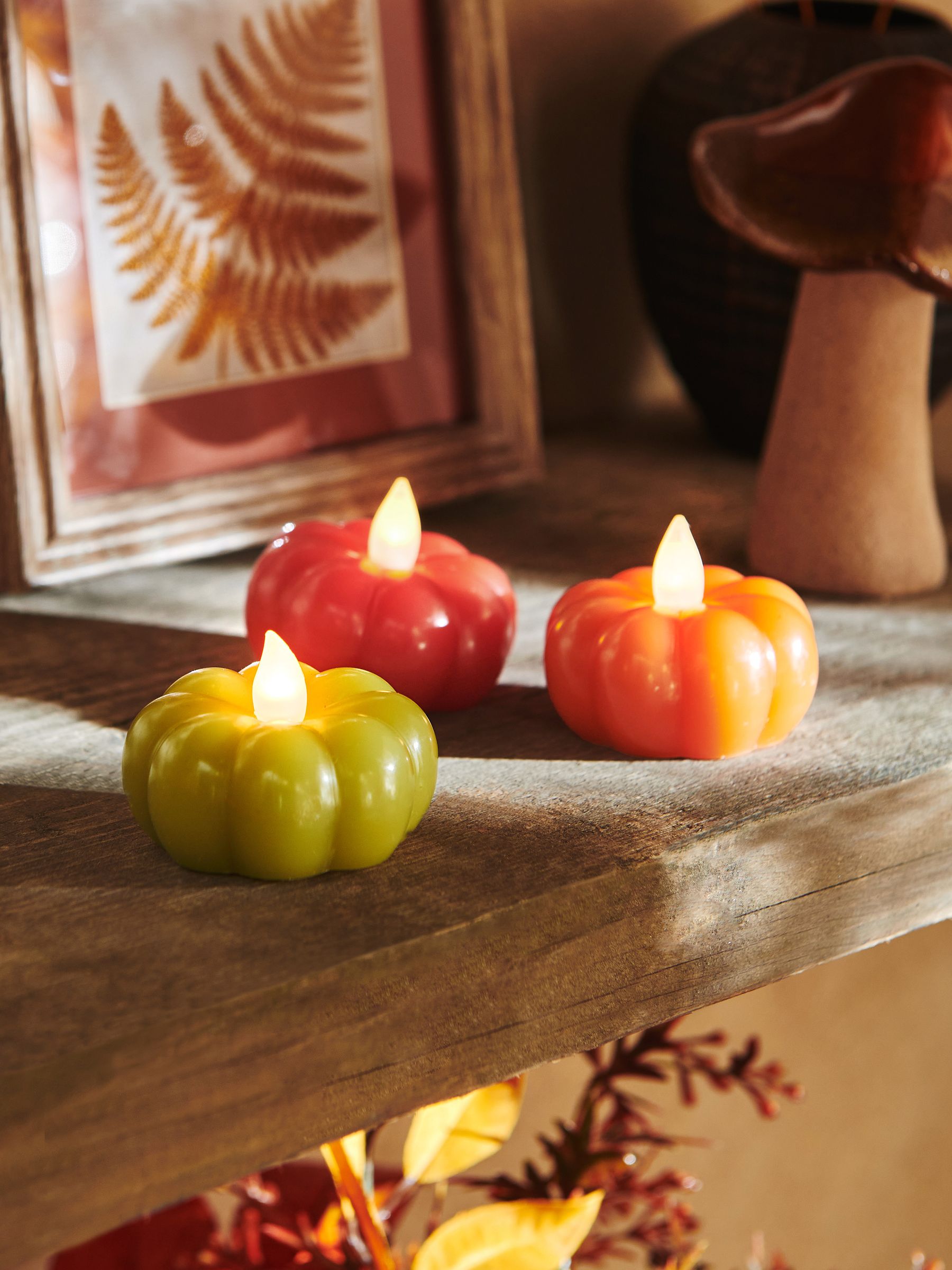 Buy Multi Set of 3 LED Pumpkin Unfragranced Candles from the Next UK ...