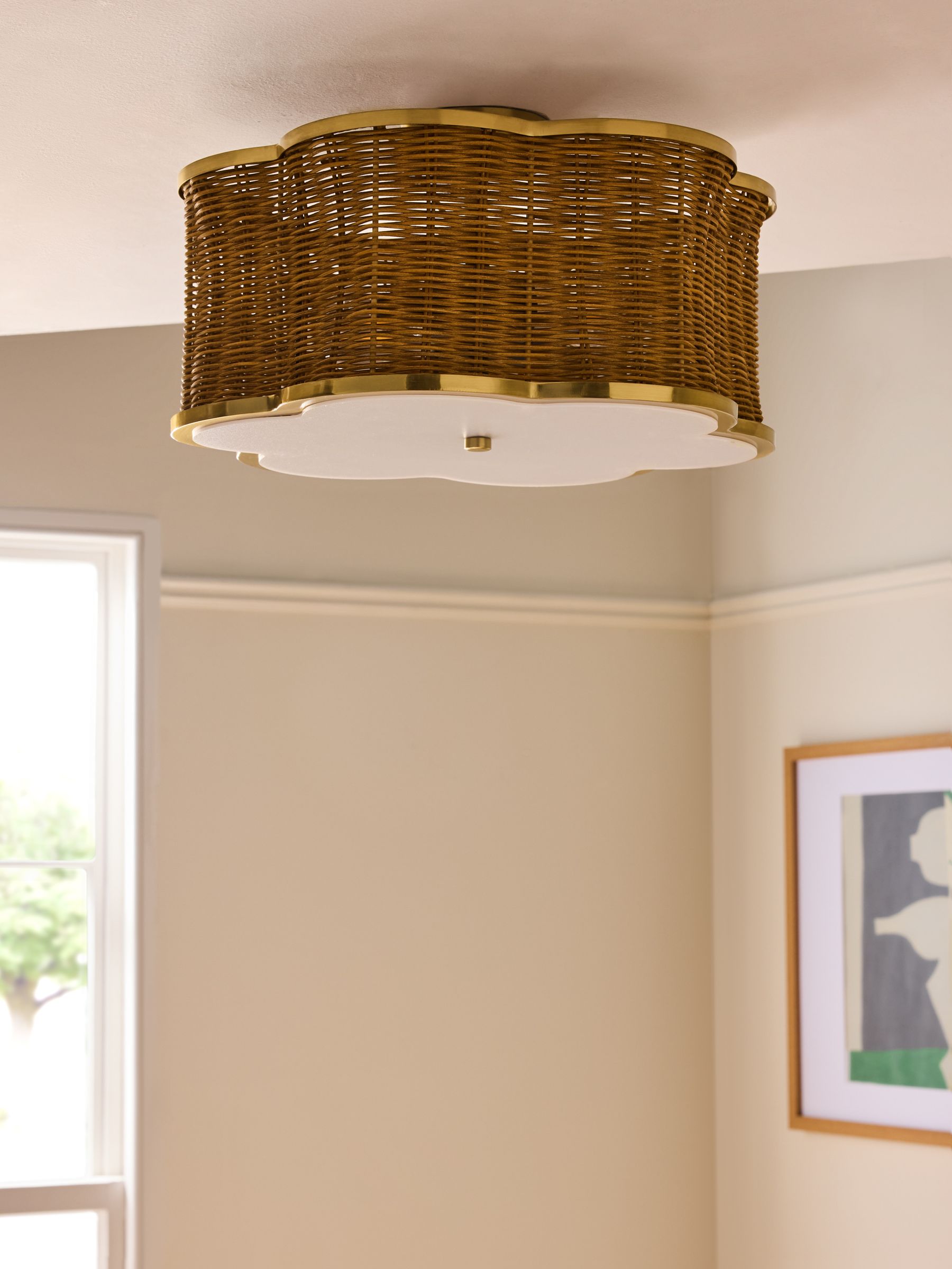 Buy Nina Campbell Natural Fleur Flush Ceiling Light from the Next UK ...