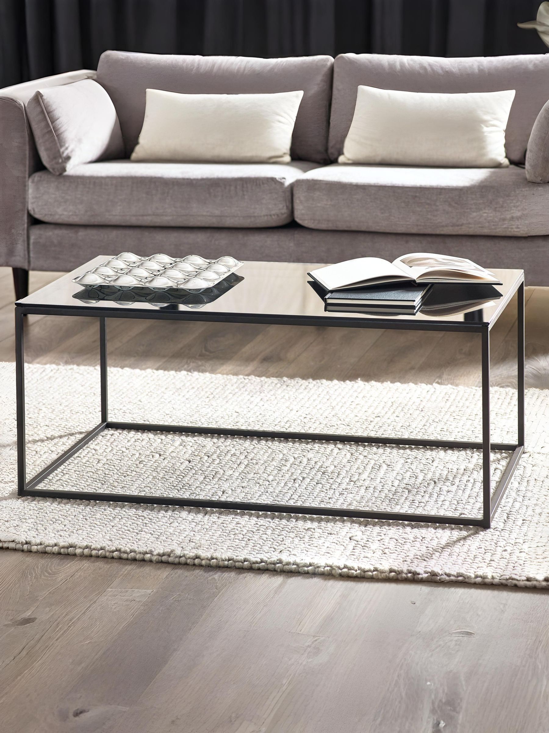 Buy Julian Bowen Smoked Glass and Black Chicago Coffee Table from the ...