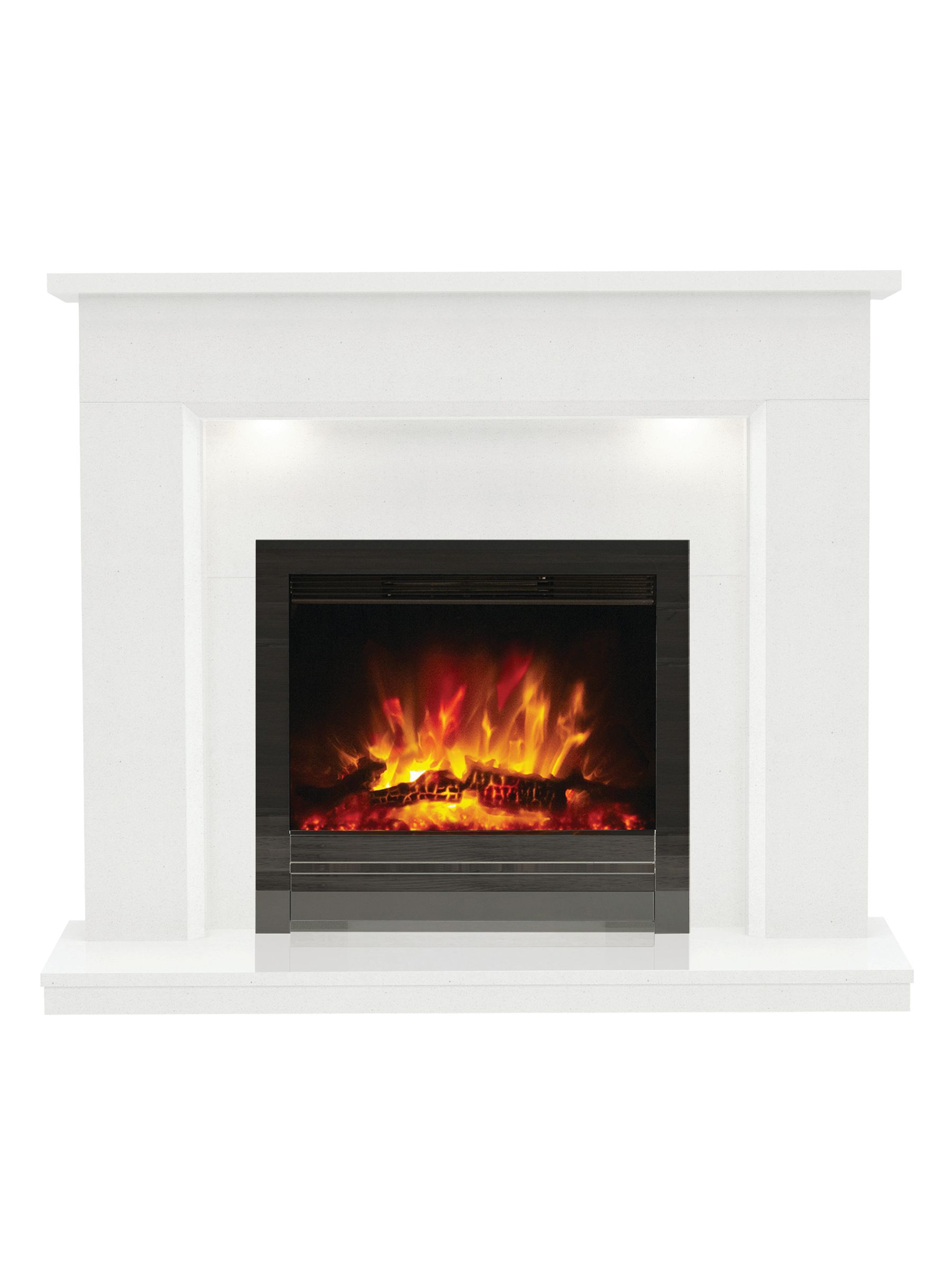 Buy Be Modern White Madalyn Micro Marble Electric Fireplace from the ...