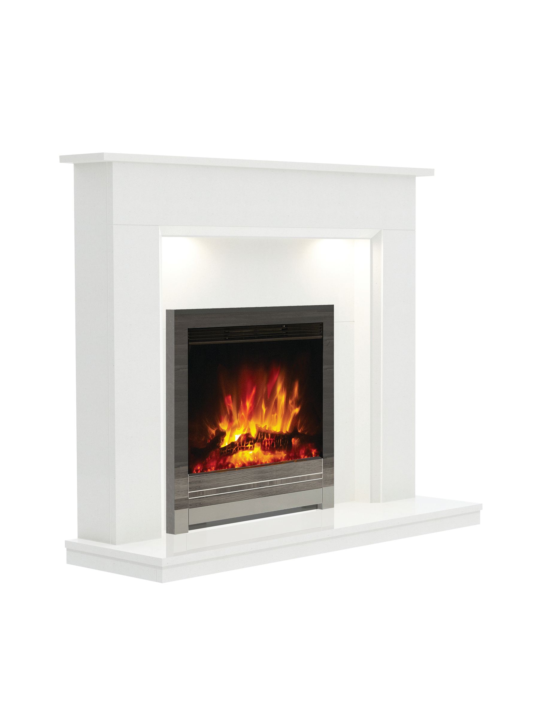 Buy Be Modern White Madalyn Micro Marble Electric Fireplace from the ...