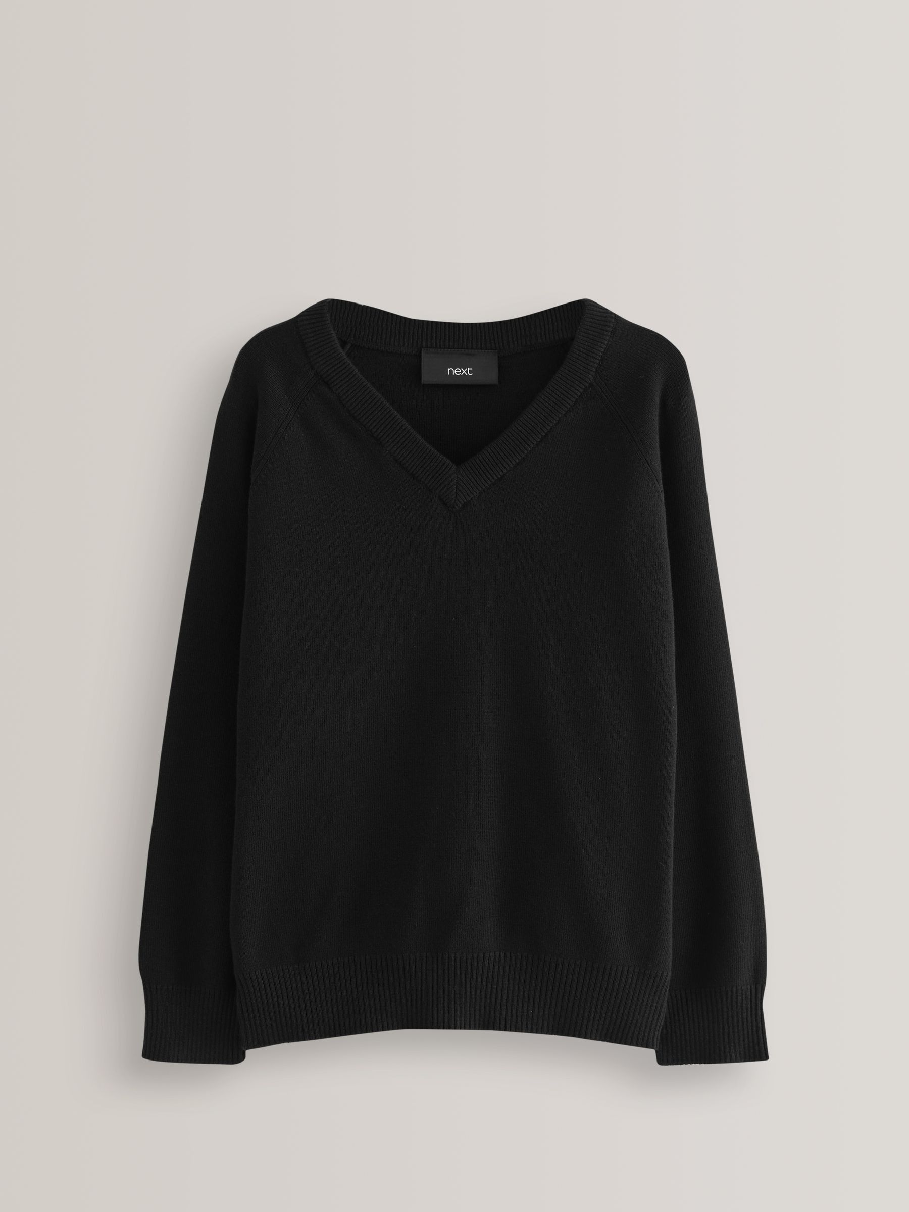 Buy Black Knitted V-Neck School Jumper (3-16yrs) from Next Australia