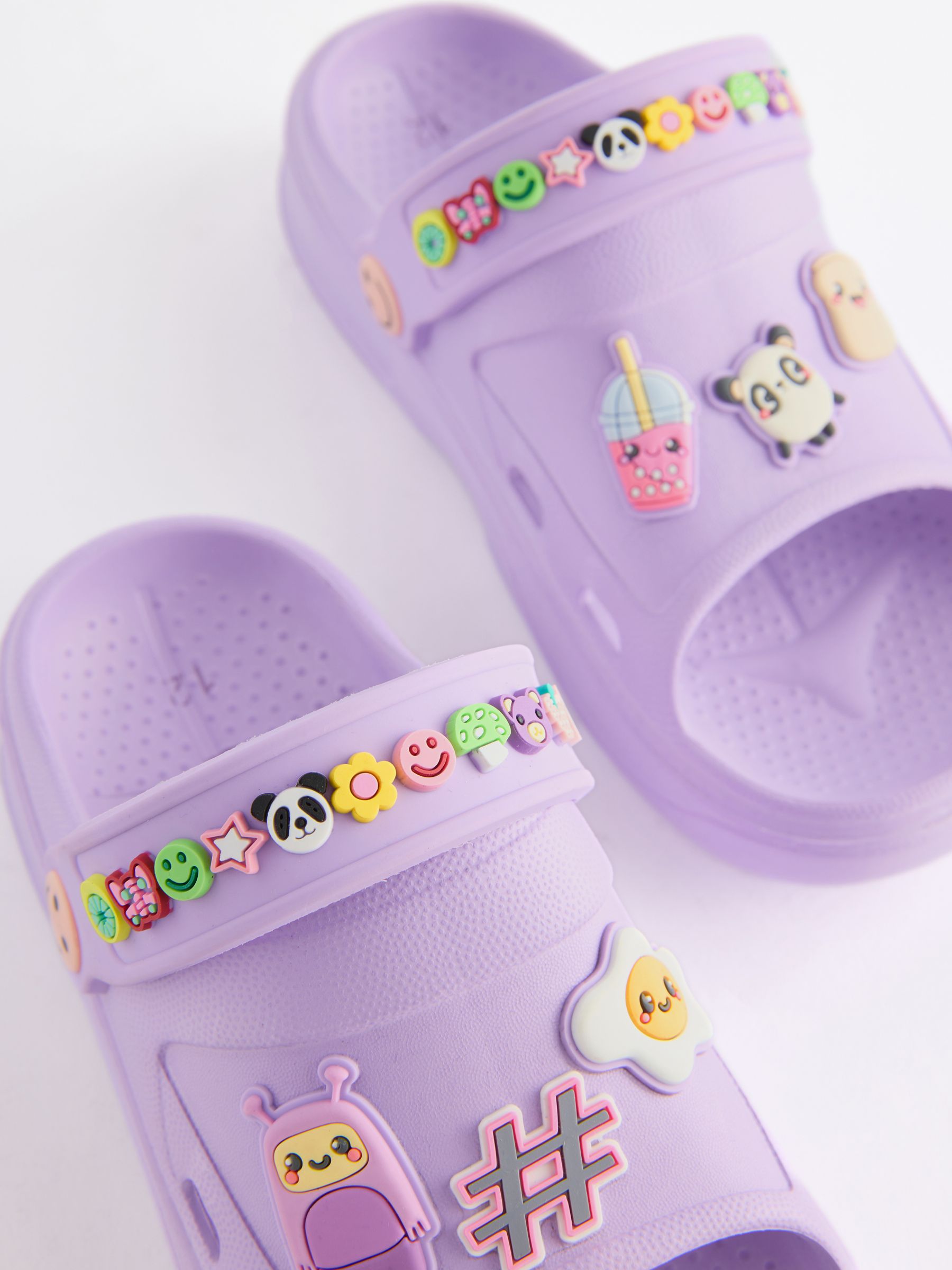 Buy Purple Character Badge Clogs from the Next UK online shop