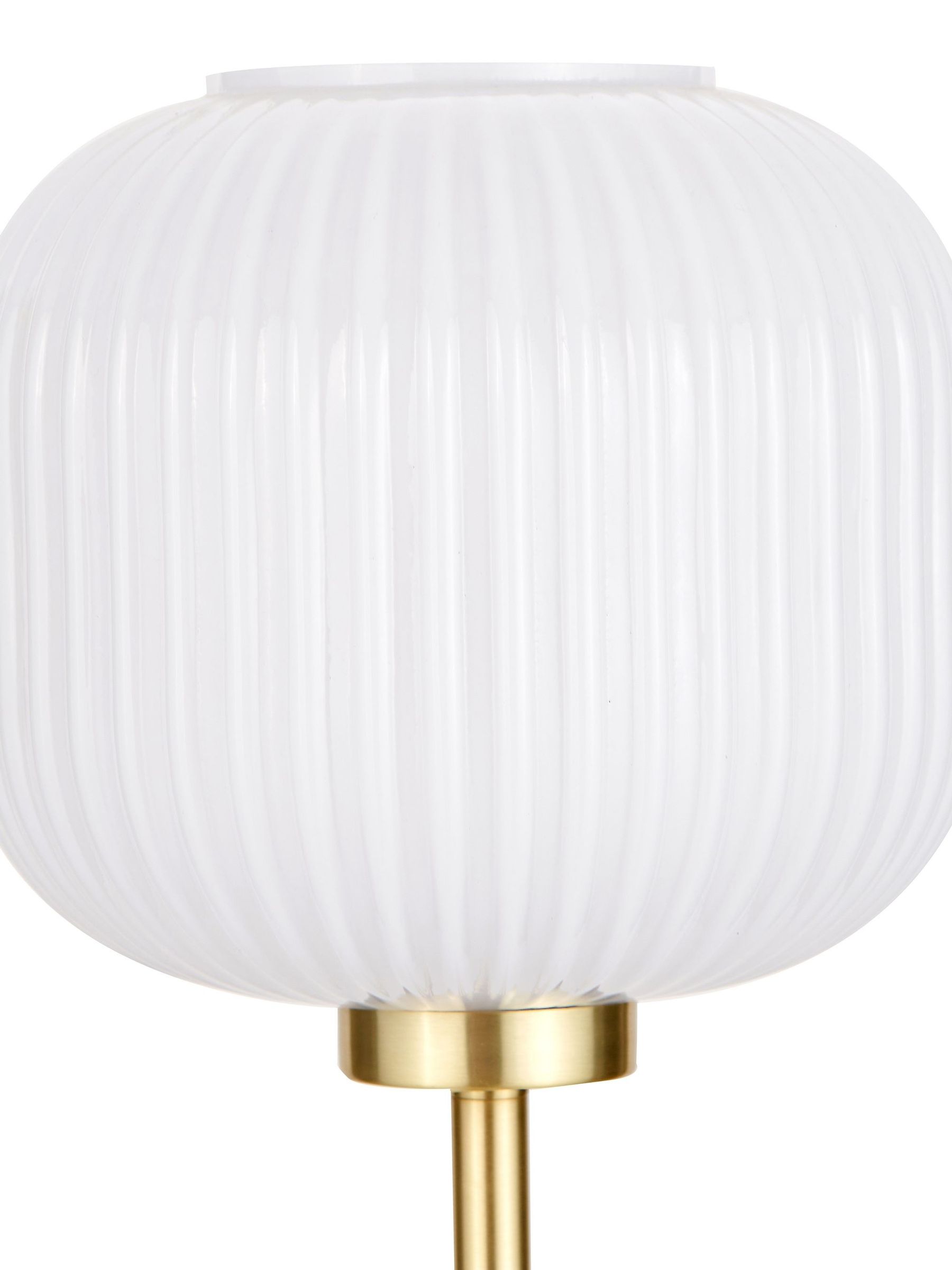 Buy Pacific White Bella Ribbed Glass and Gold Metal Table Lamp from the ...