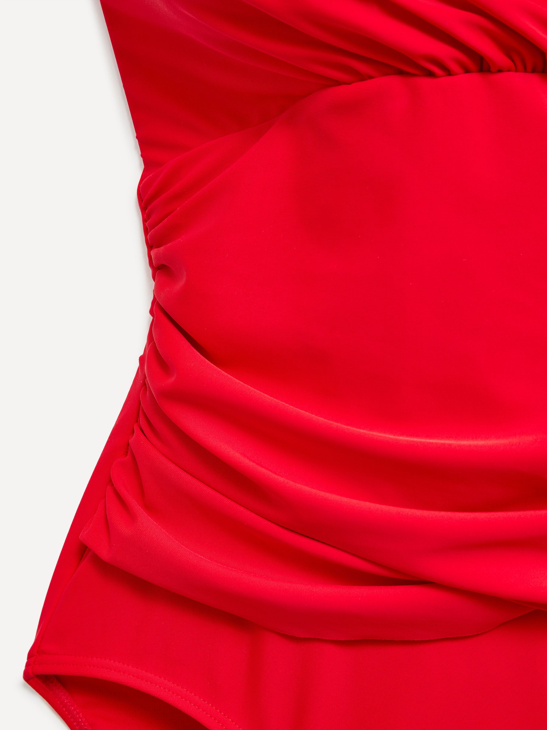 Buy Linzi Red Paros Halterneck Tummy Control Ruched Swimsuit from Next ...