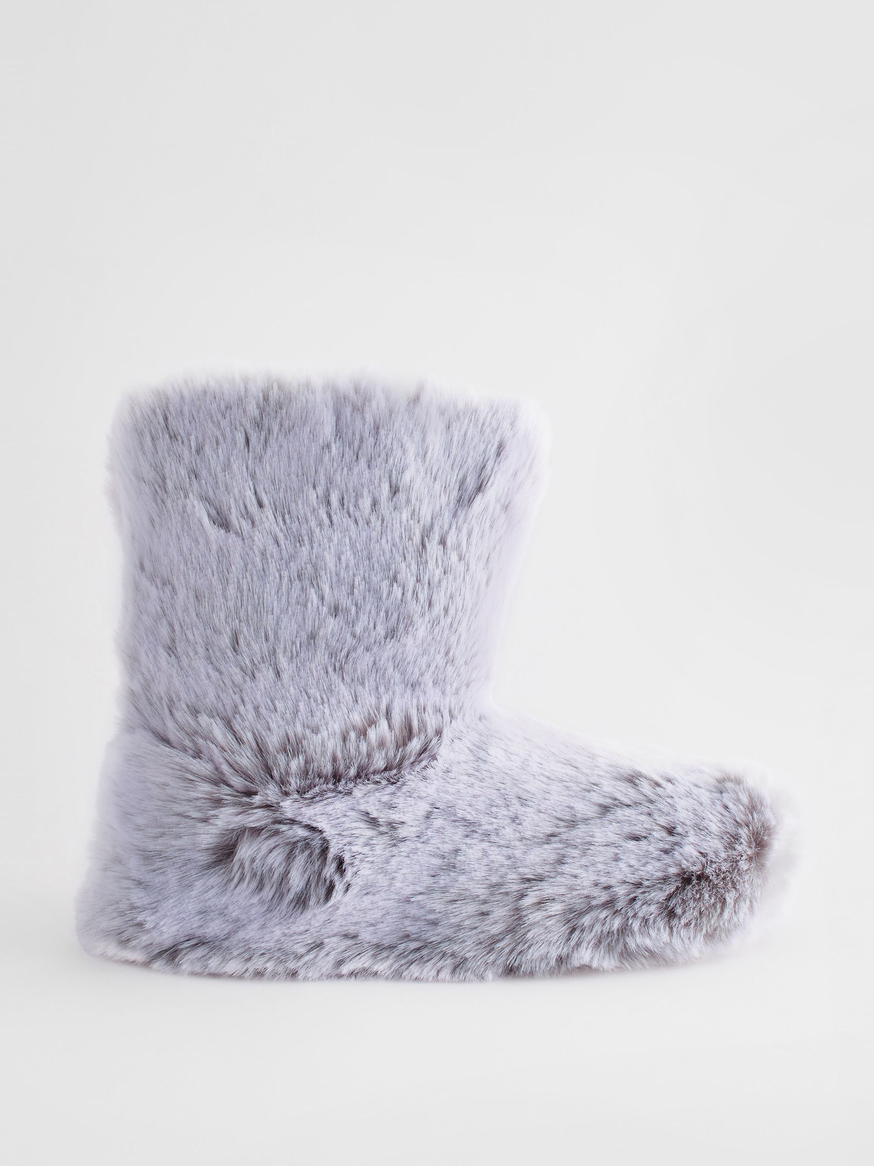 Buy Grey Faux Fur Warm Lined Boot Slippers from the Next UK online shop