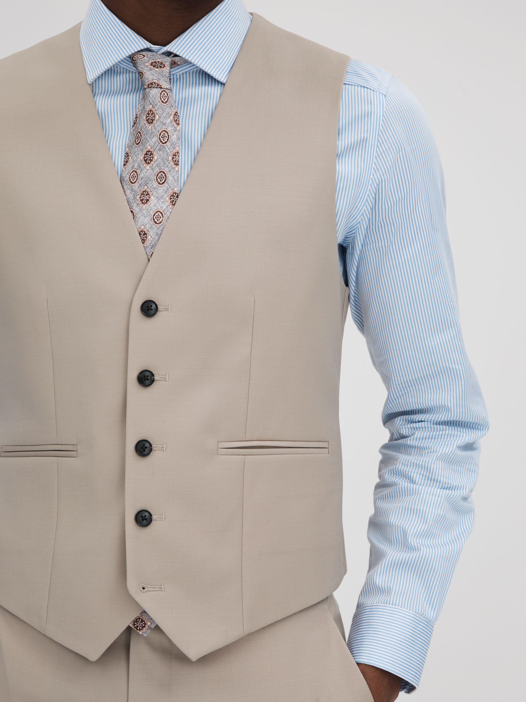 Buy Reiss Stone Dillon Slim Fit Wool Blend Waistcoat from the Next UK ...