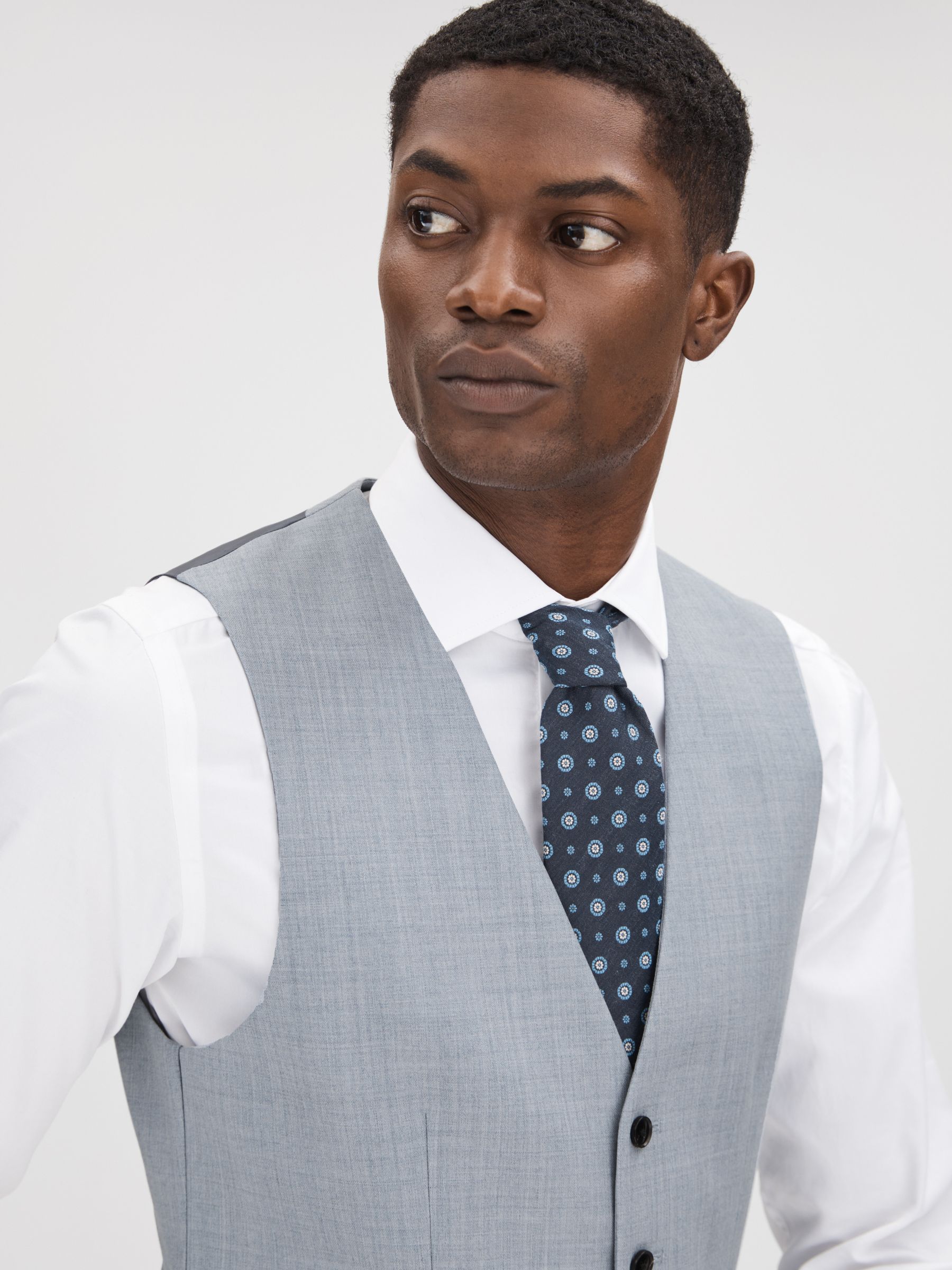 Buy Reiss Soft Blue Dandy Slim Fit Wool Waistcoat from the Next UK ...