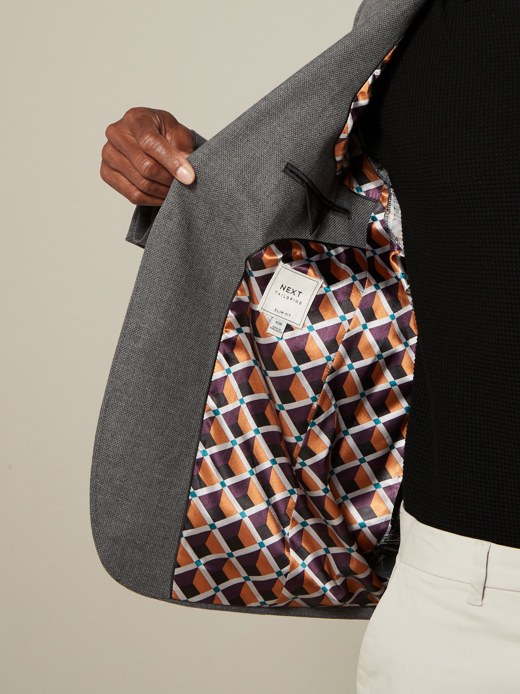 Buy Grey Regular Fit Textured Smart Blazer from the Next UK online shop