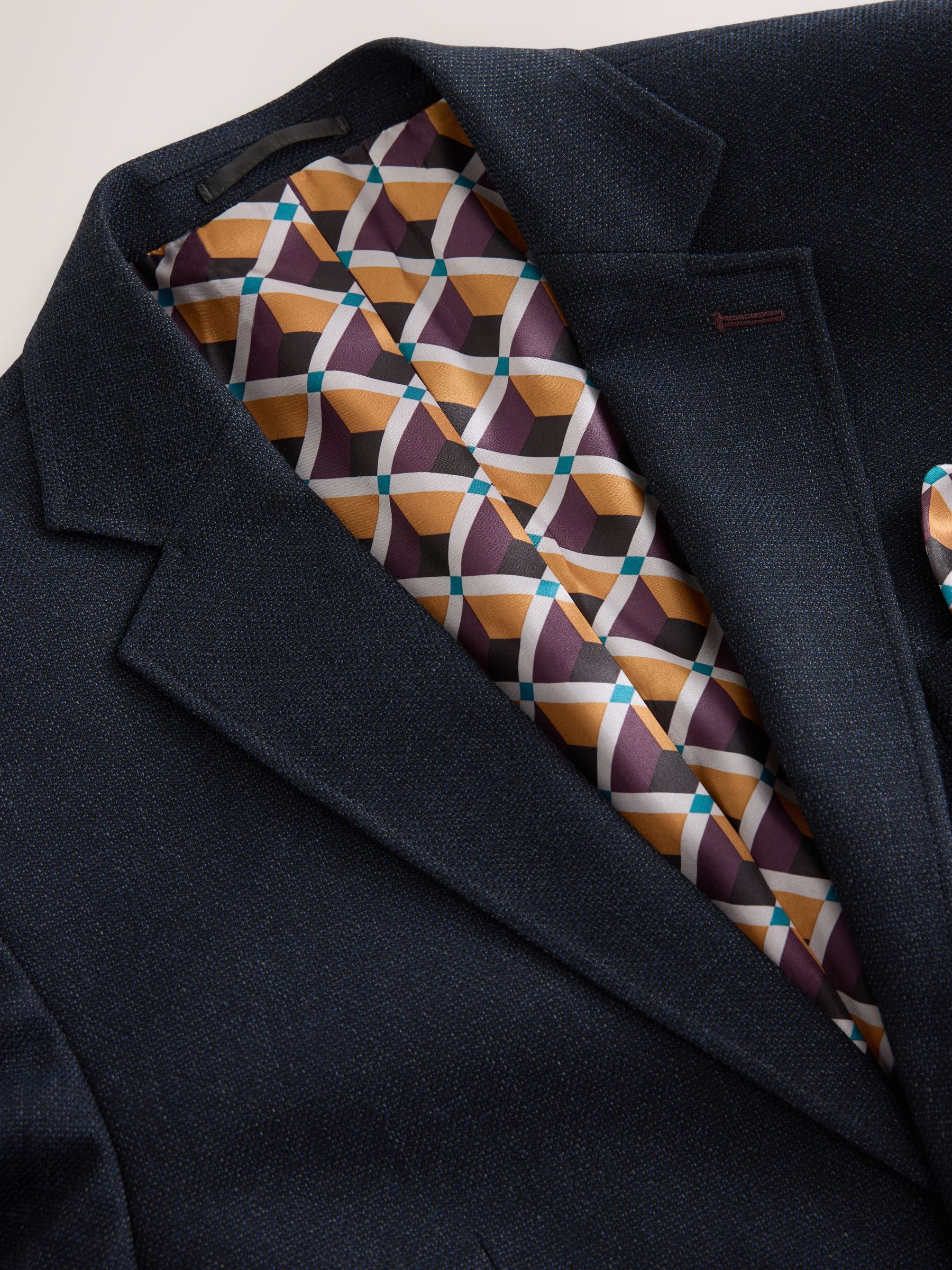 Buy Navy Blue Regular Fit Textured Smart Blazer from the Next UK online ...
