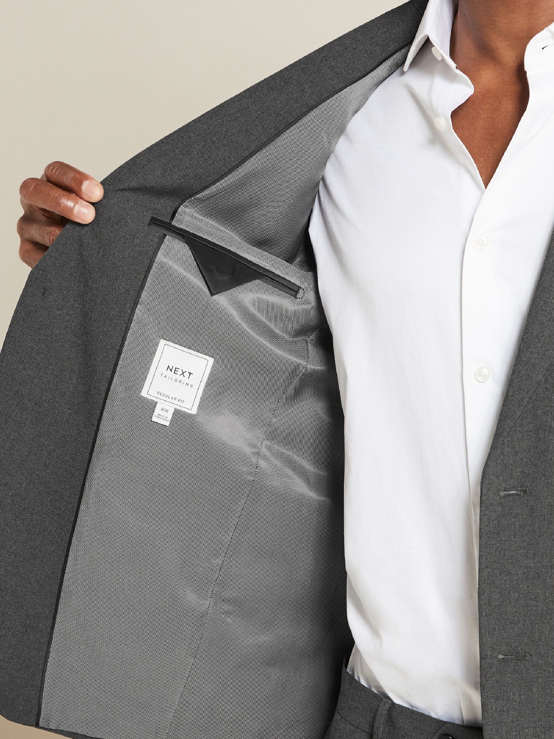 Buy Charcoal Grey Regular Fit Essential Suit Jacket from the Next UK ...