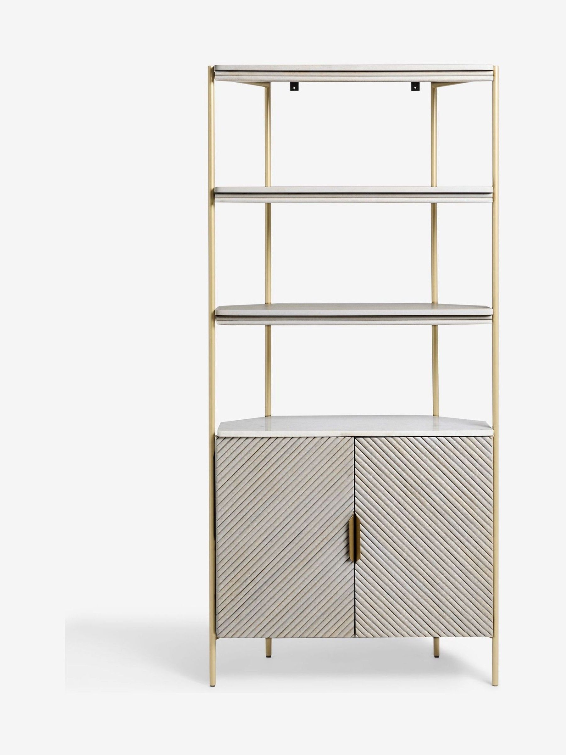 Buy Light Grey Valencia Mango Wood Large Corner Shelf from the Next UK ...