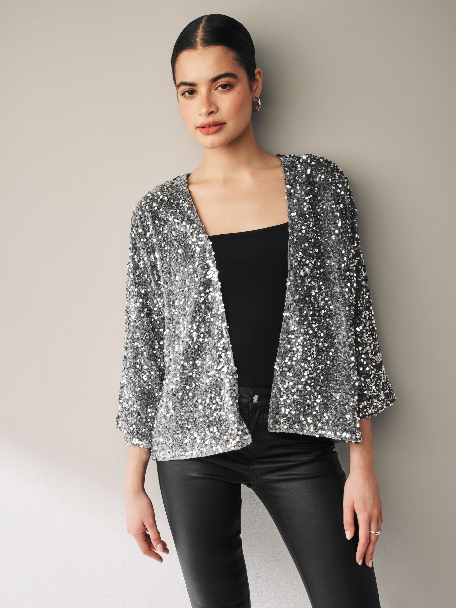 Buy Silver Sequin Jacket from the Next UK online shop