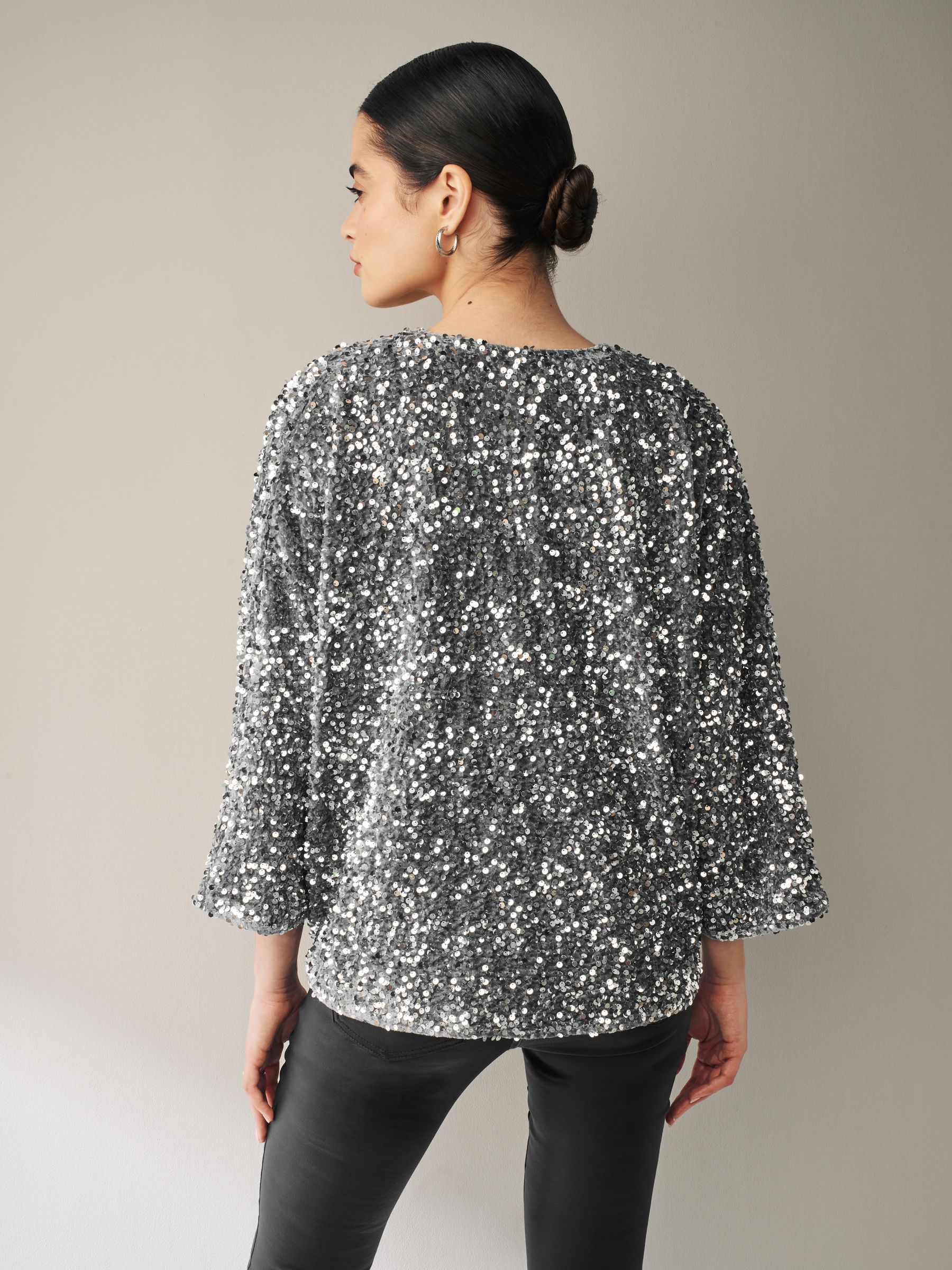 Buy Silver Sequin Jacket from the Next UK online shop
