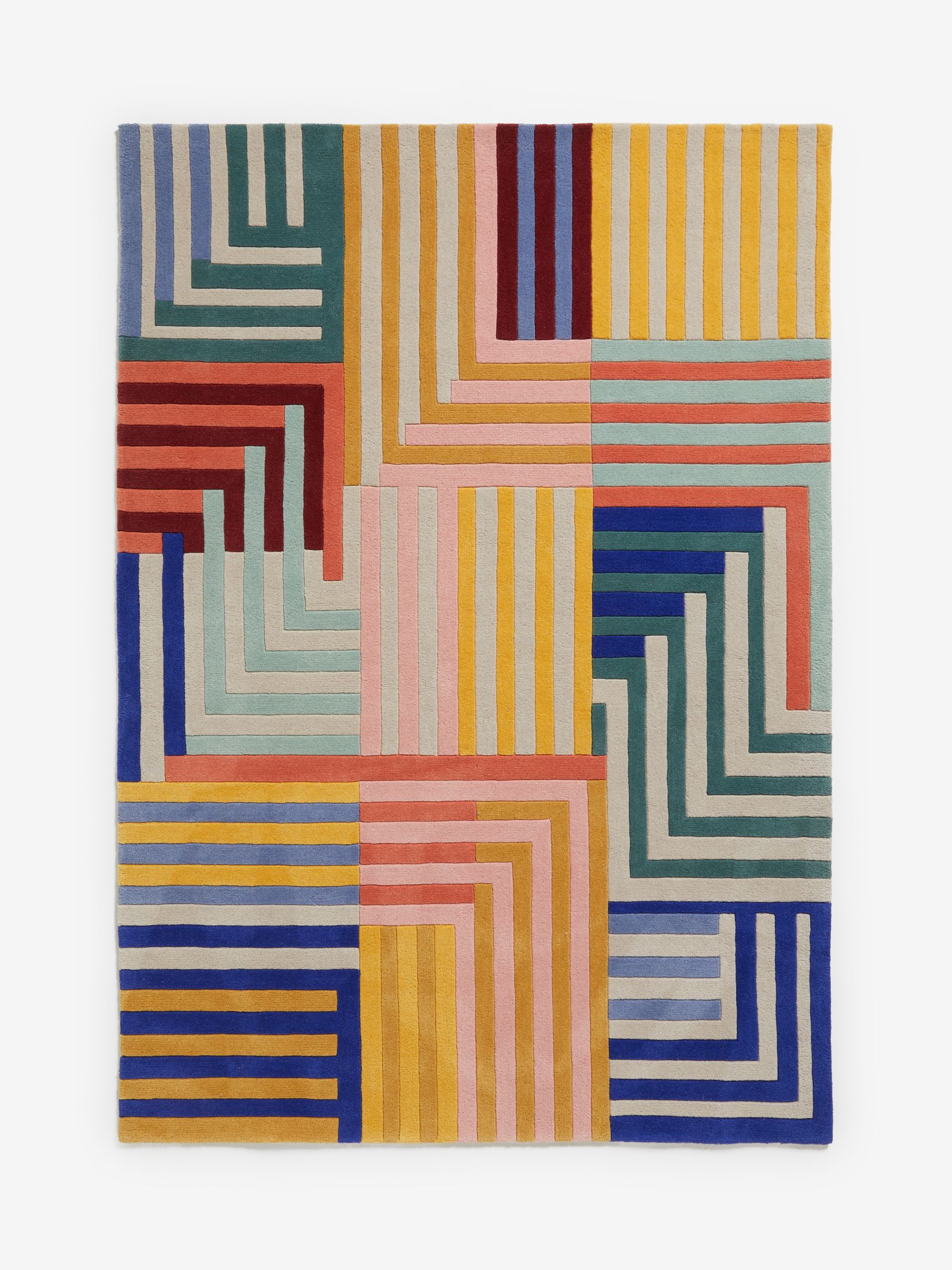 Buy Multi Paulo Geometric Stripe Rug from Next Ireland