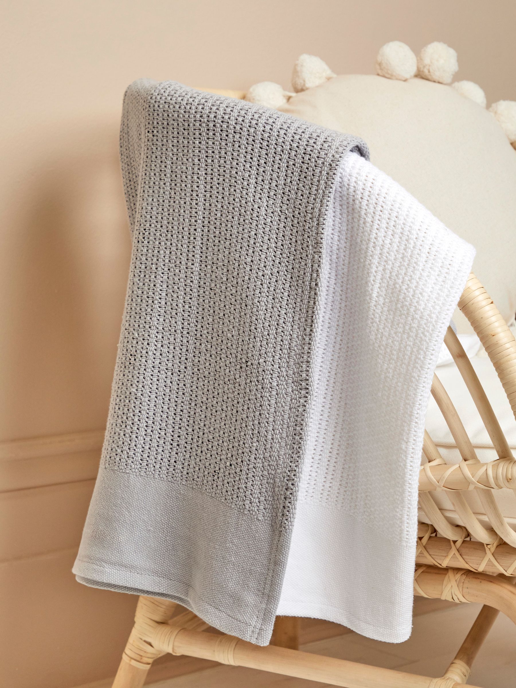 Buy JoJo Maman Bébé Soft Grey Woven Cellular Blanket from the Next UK ...