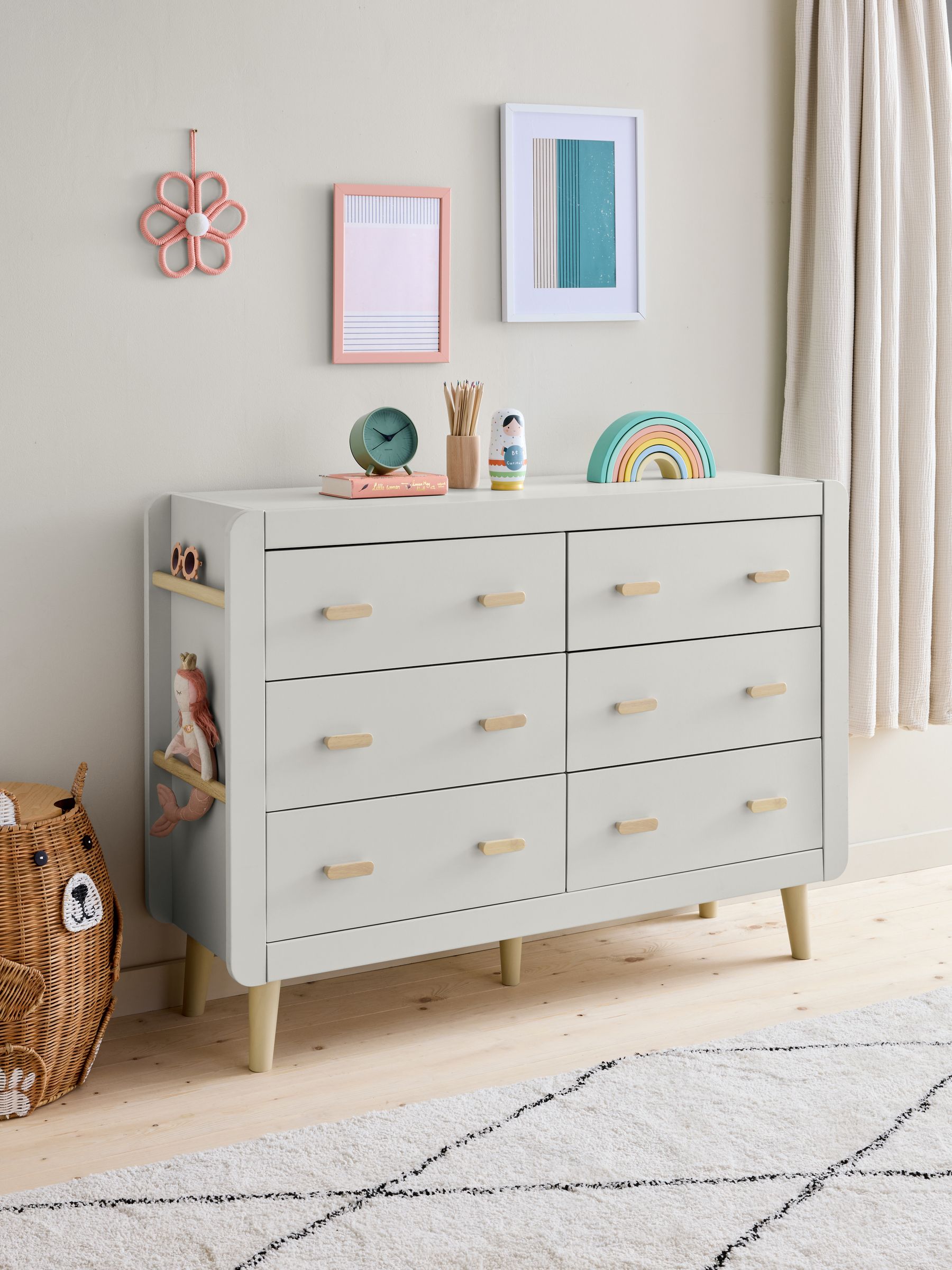 Buy Grey Kids Alix 6 Drawer Wide Half Wardrobe from the Next UK online shop