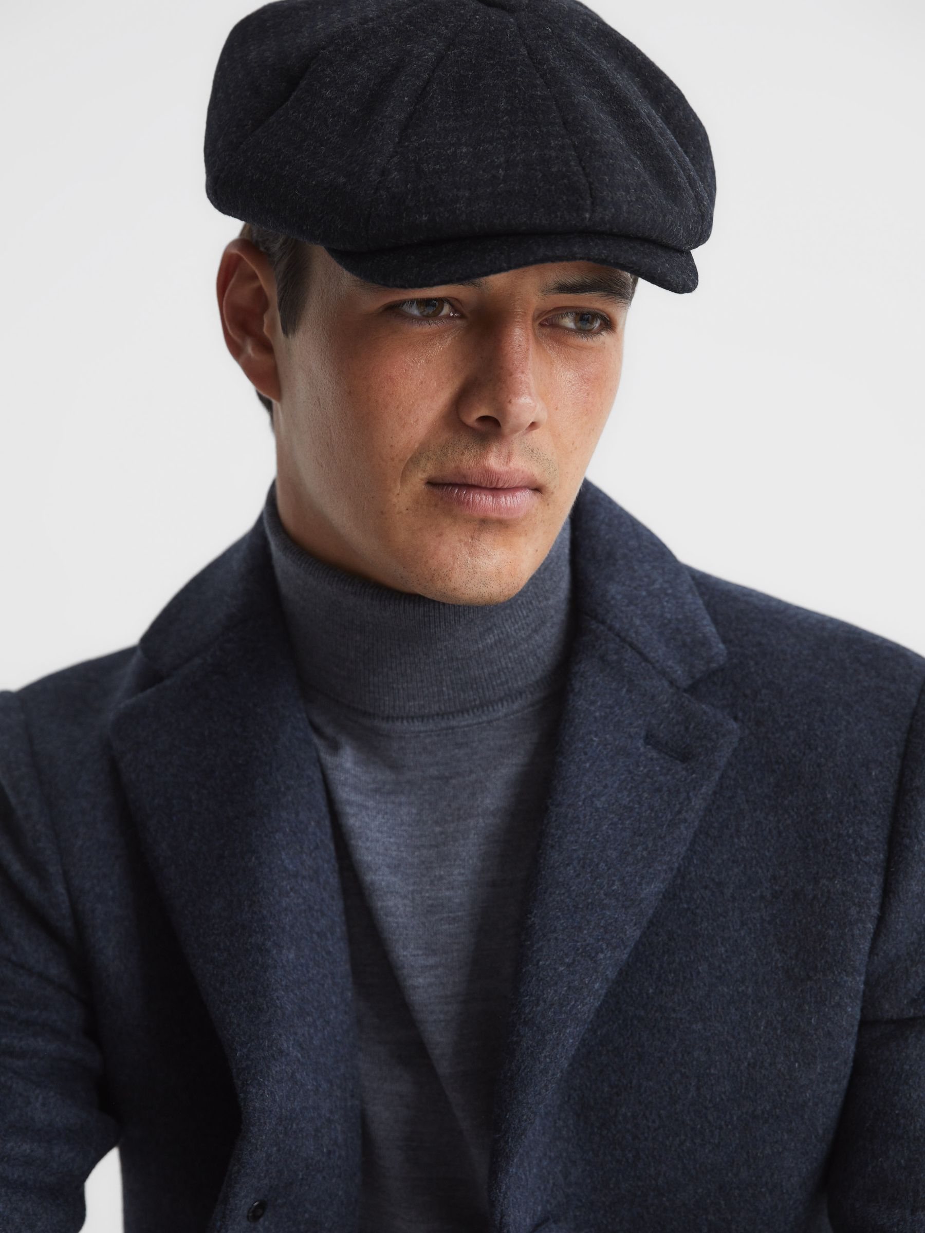 Buy Reiss Navy Arbor Wool Blend Baker Boy Cap from the Next UK online shop
