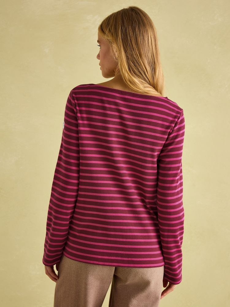 Buy Joules New Harbour Pink/Plum Boat Neck Breton Top from the Next UK ...