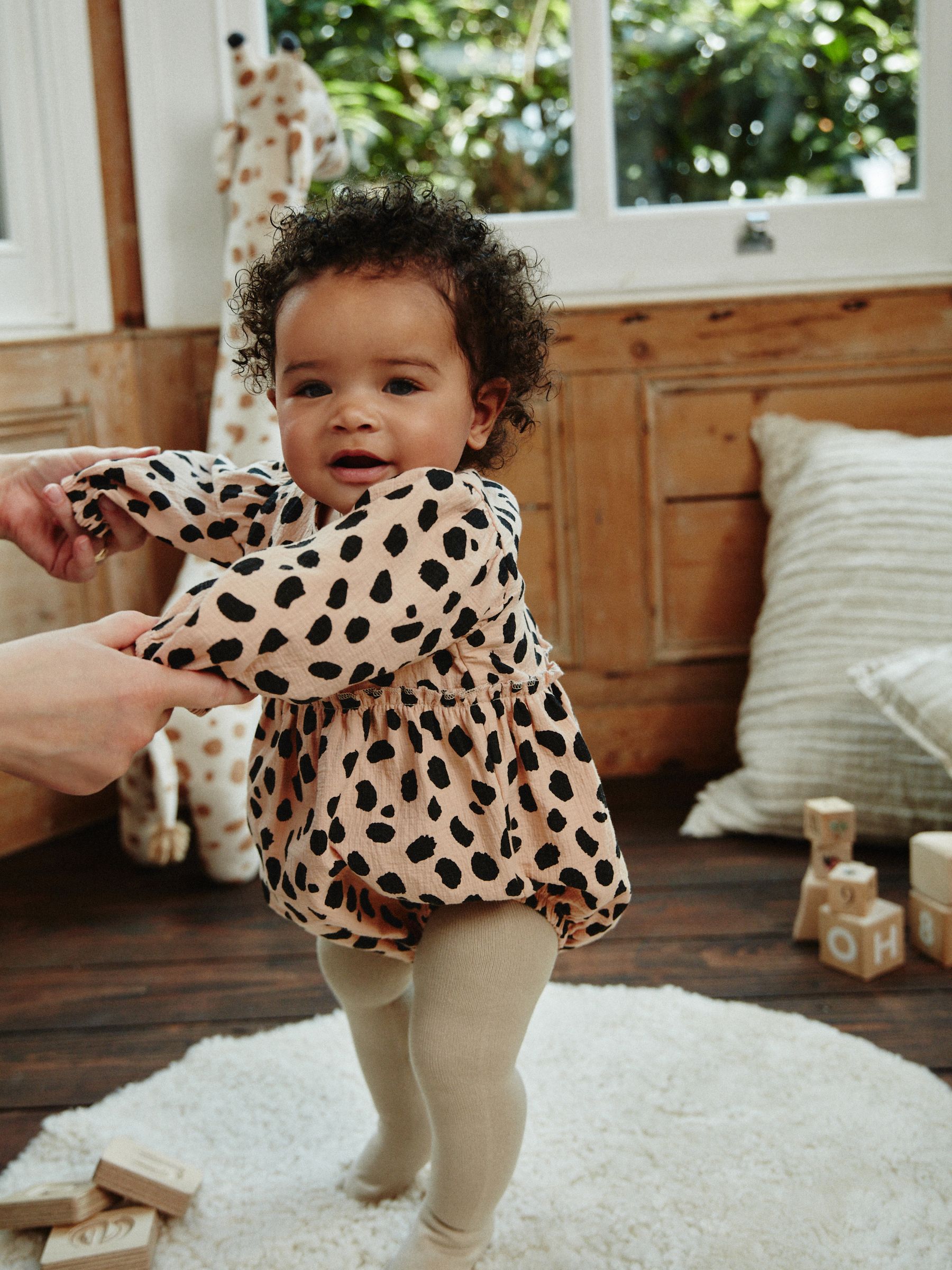 Buy Tan Brown Leopard Print Baby Bloomer Romper with Tights Set (0mths ...