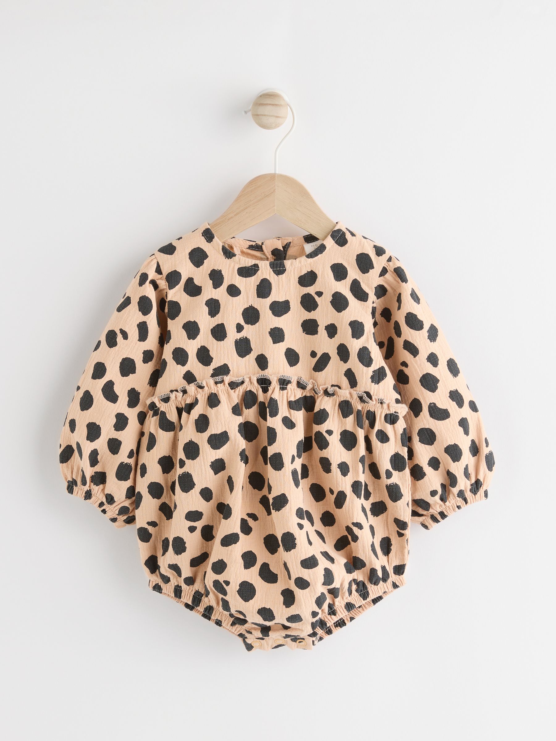 Buy Tan Brown Leopard Print Baby Bloomer Romper with Tights Set (0mths ...