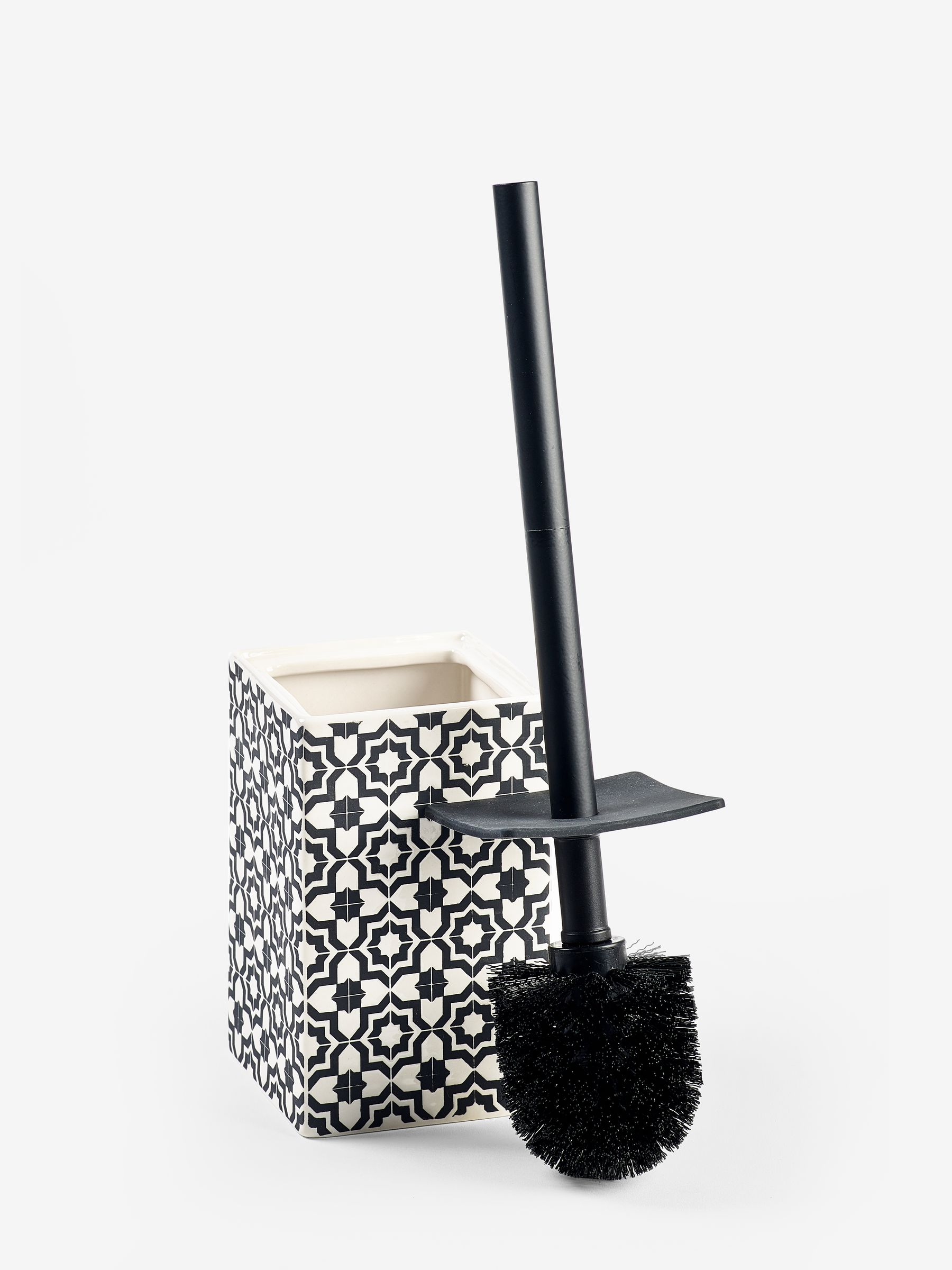 Monochrome Geo Toilet Brush