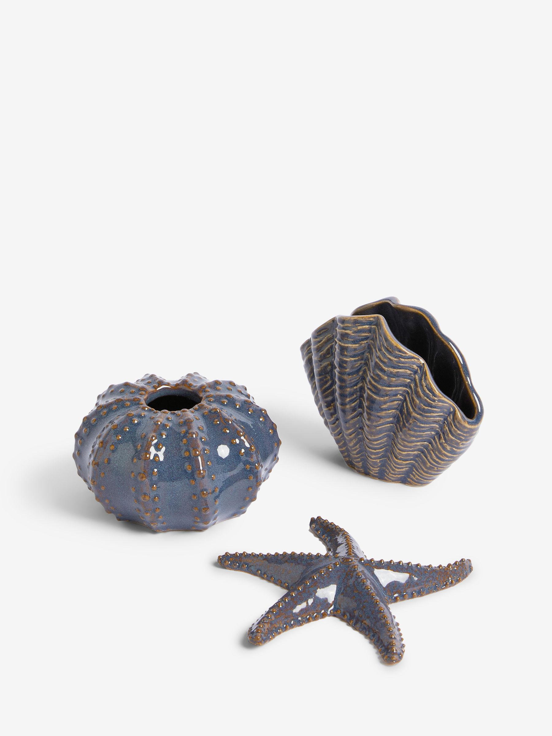 Buy Blue Shell Ornaments Set of 3 from the Next UK online shop