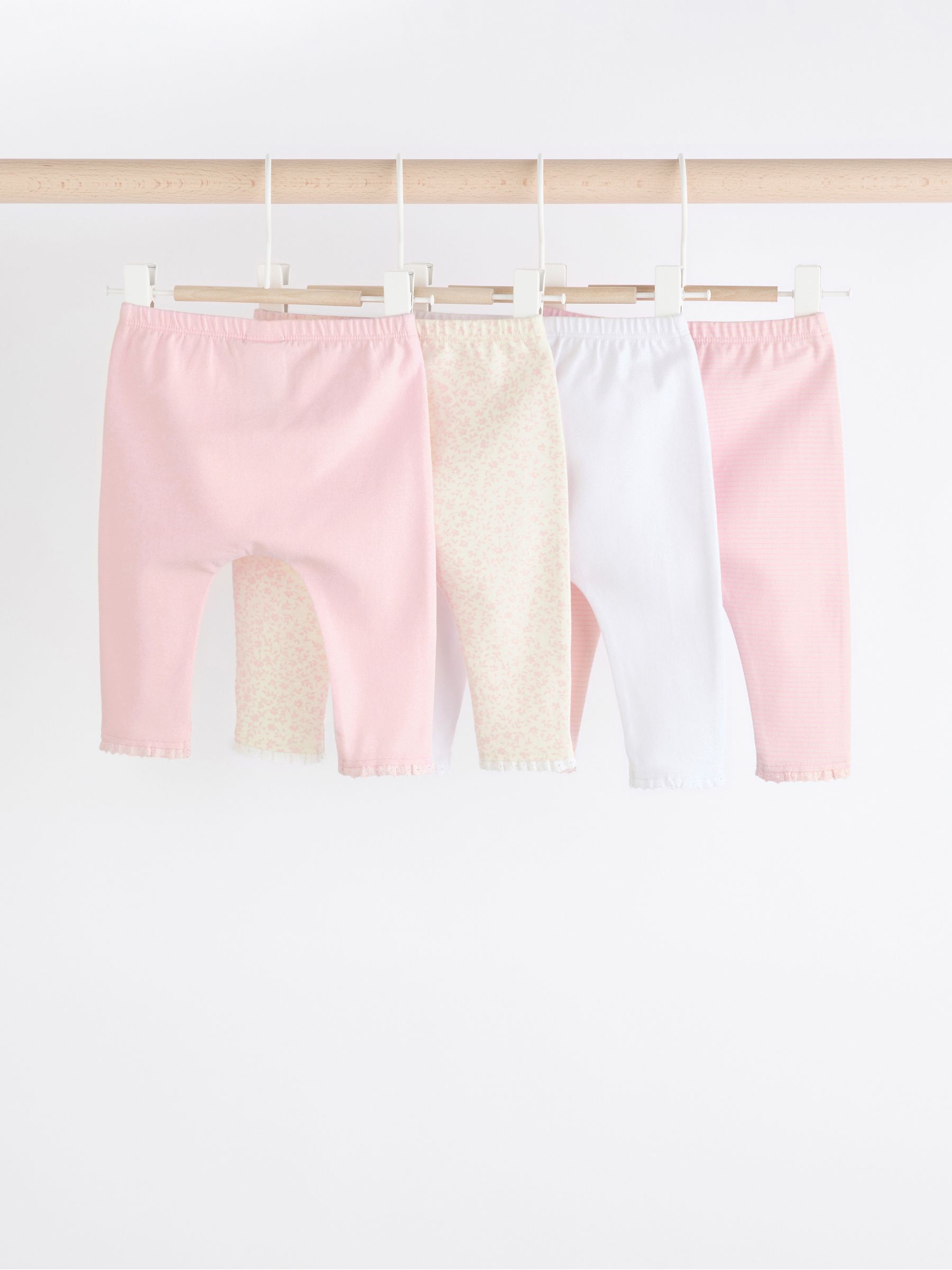 Buy White/Pink Baby Leggings 4 Pack (0mths-2yrs) from the Next UK ...