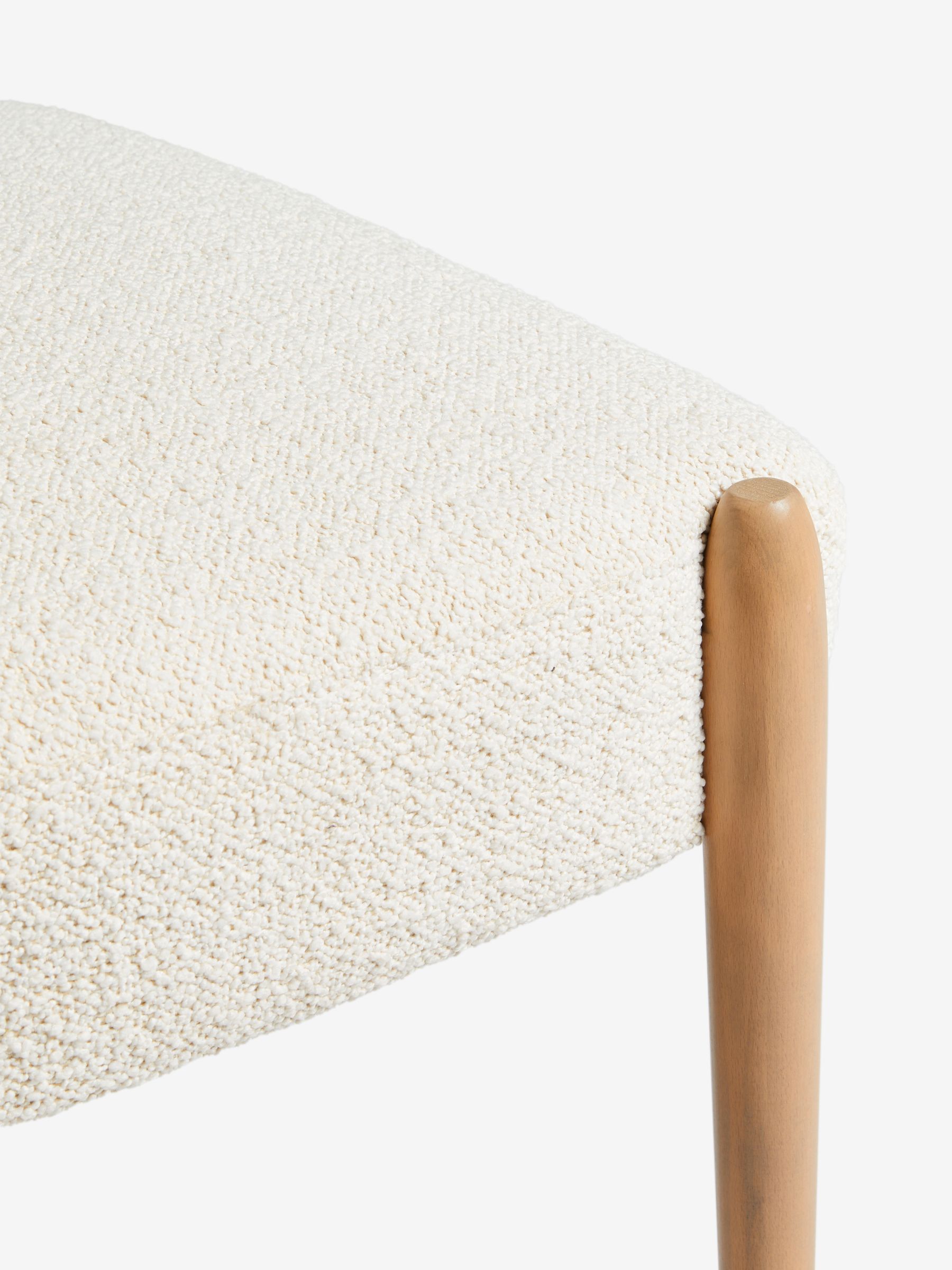 Buy Set of 2 Casual Boucle Oyster Aire Light Wood Leg Dining Chairs ...