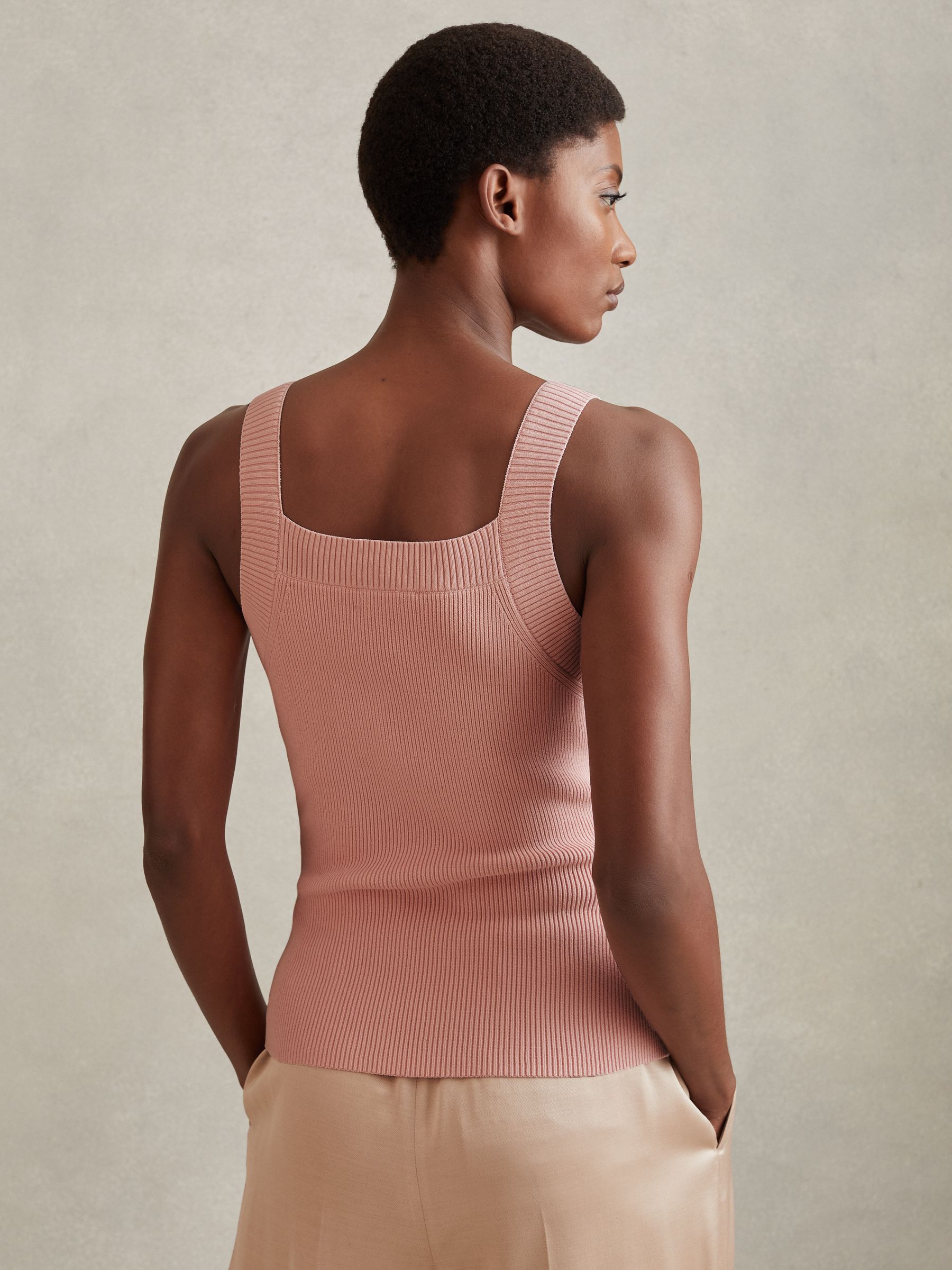 Buy Reiss Blush Dani Ribbed Sweetheart Neck Top from the Next UK online ...