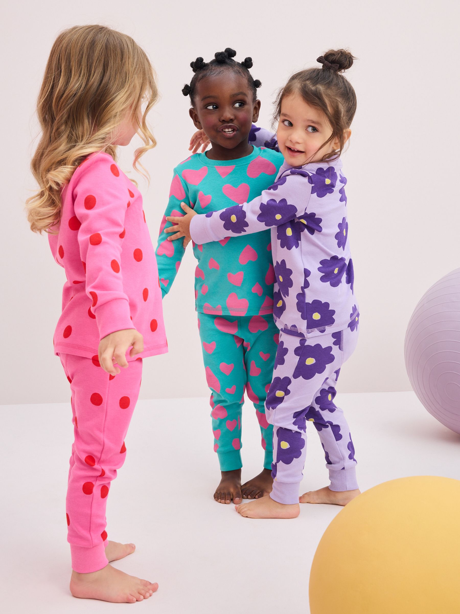 Buy Purple/Pink/Green Snuggle Pyjamas 3 Pack (9mths-12yrs) from Next Israel