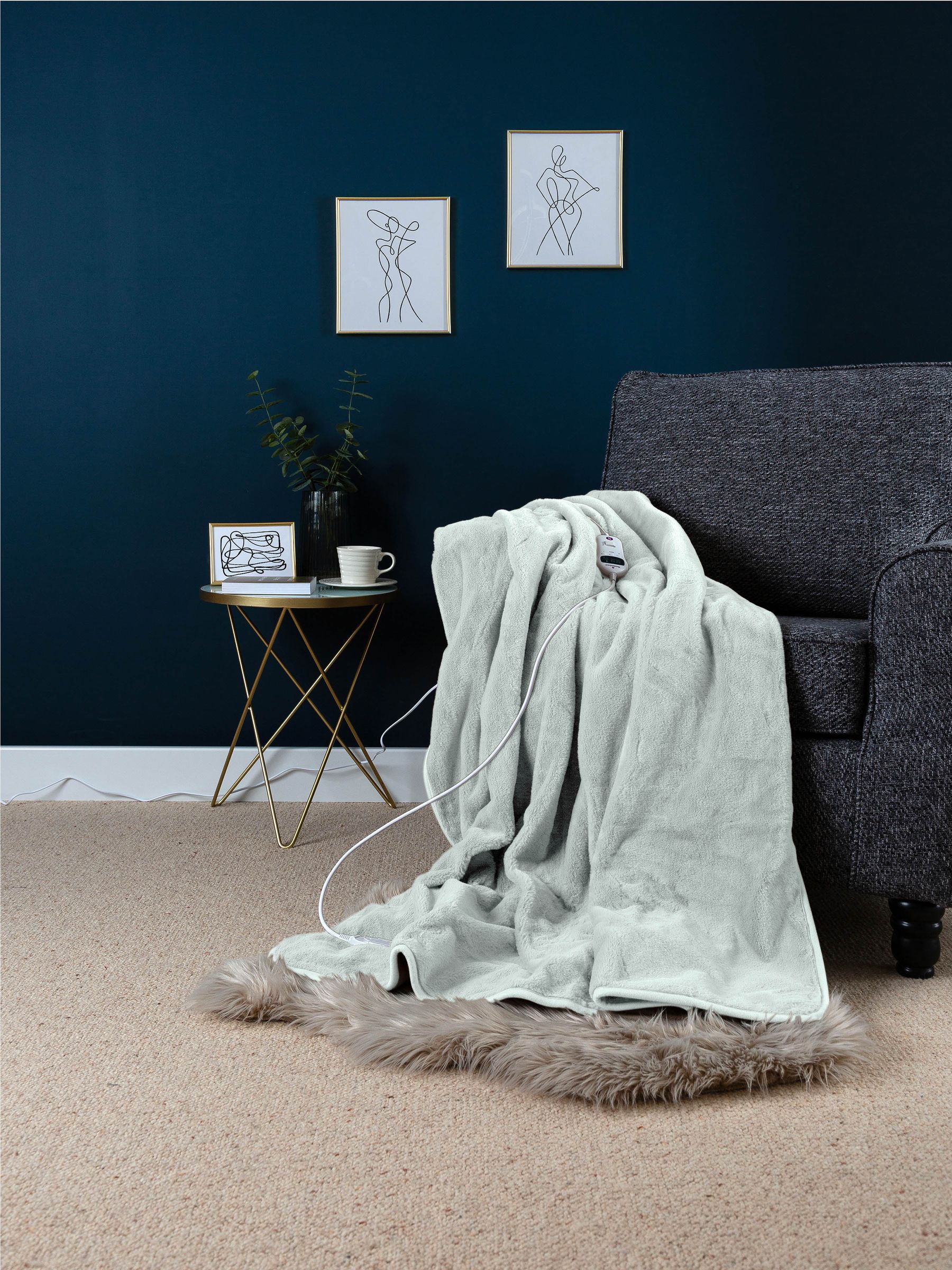 Buy Slumberdown Green Elegantly Warm Luxury Heated Throw from the Next ...