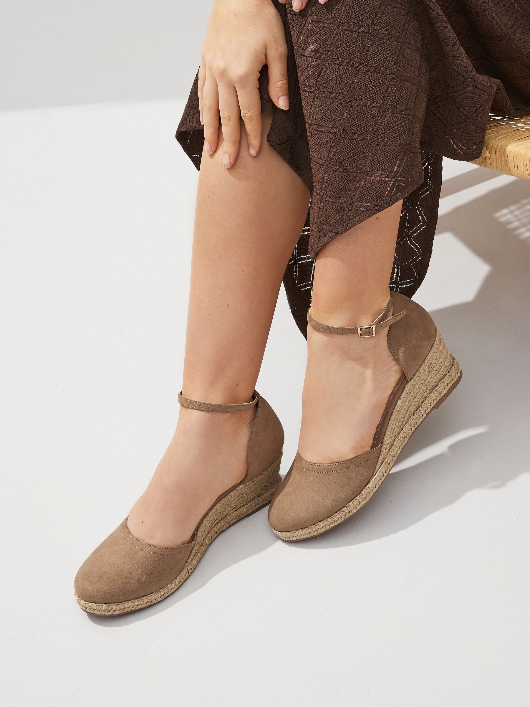 Buy Sand Standard/Wide Fit Forever Comfort® Closed Toe Wedges from the ...