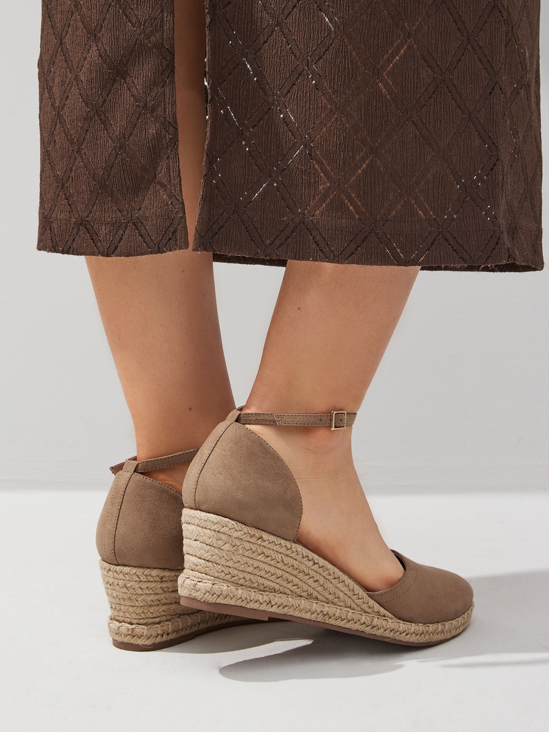 Buy Sand Standard/Wide Fit Forever Comfort® Closed Toe Wedges from Next ...