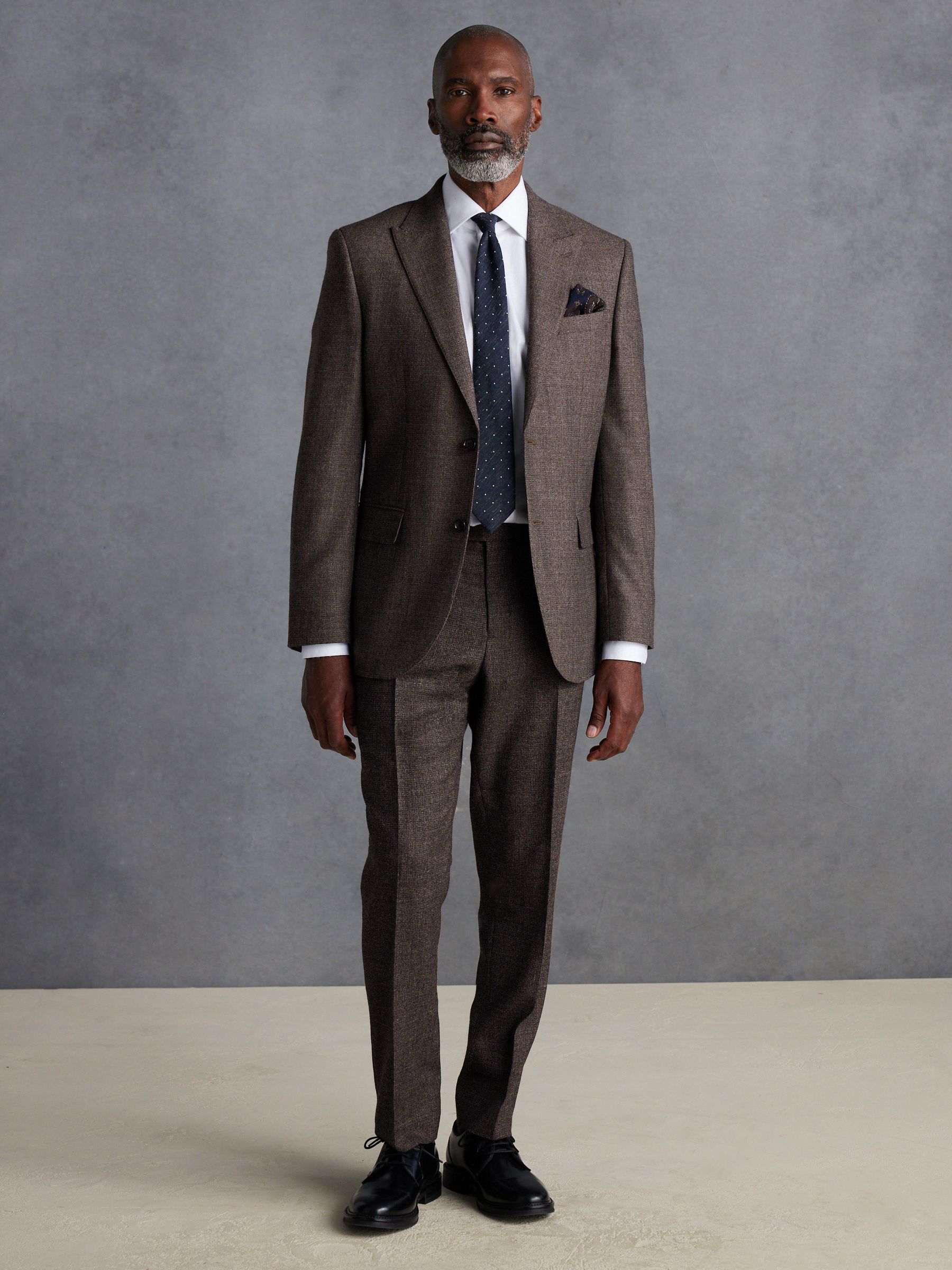 Buy Neutral Slim Fit Signature TG Di Fabio Italian Fabric Textured Suit ...