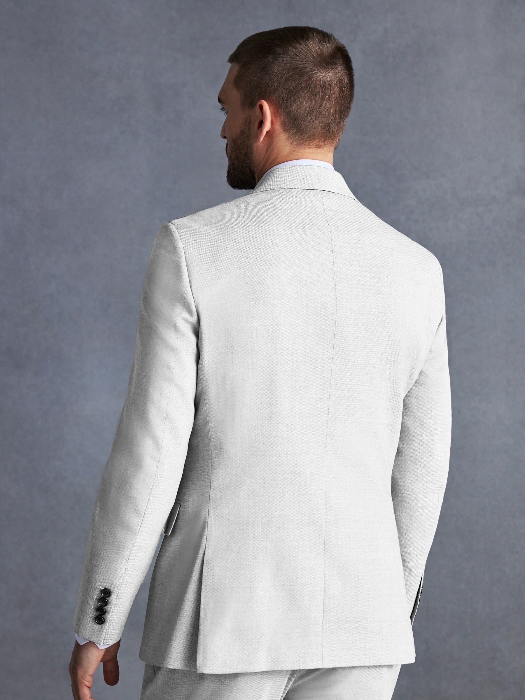 Buy Grey Slim Fit Signature Tollegno Italian Wool Textured Suit Jacket ...