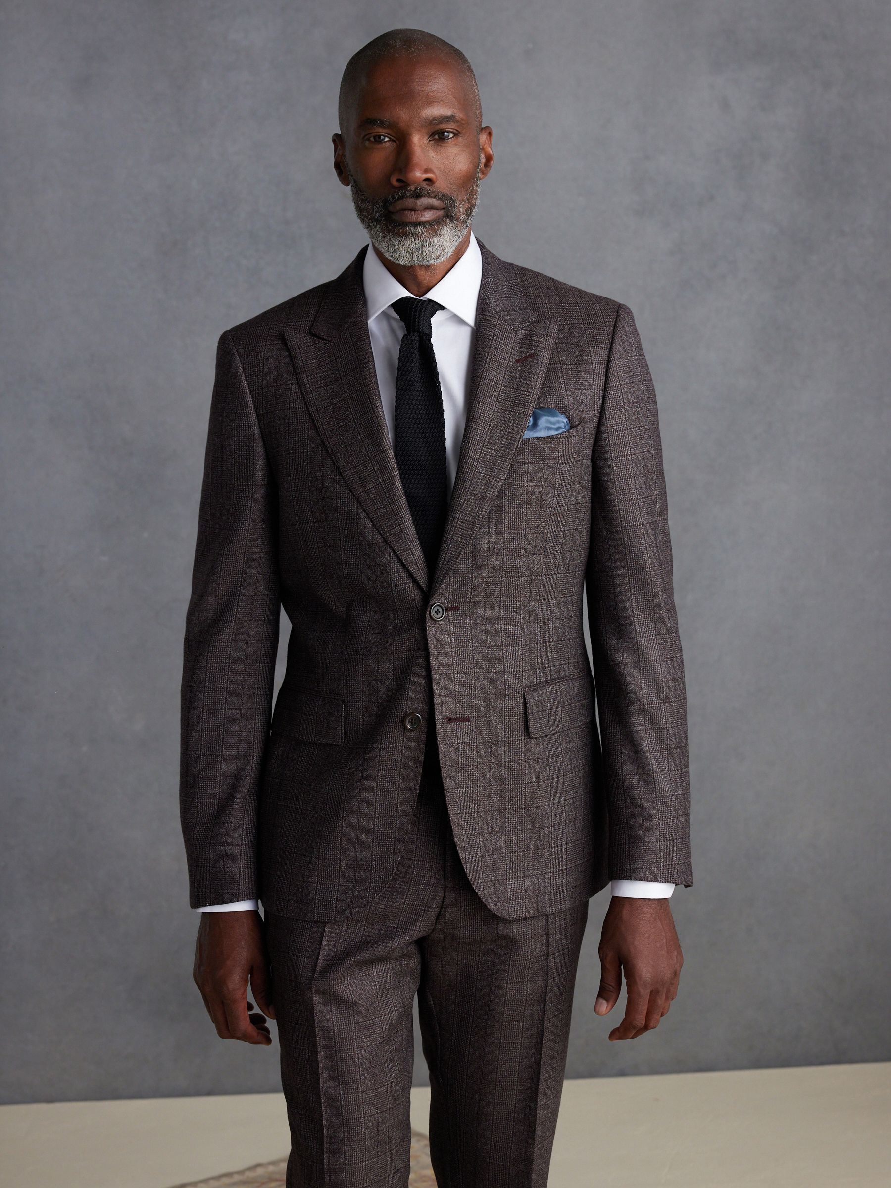 Buy Burgundy Red Slim Fit Signature Marzotto Check Suit: Jacket from ...