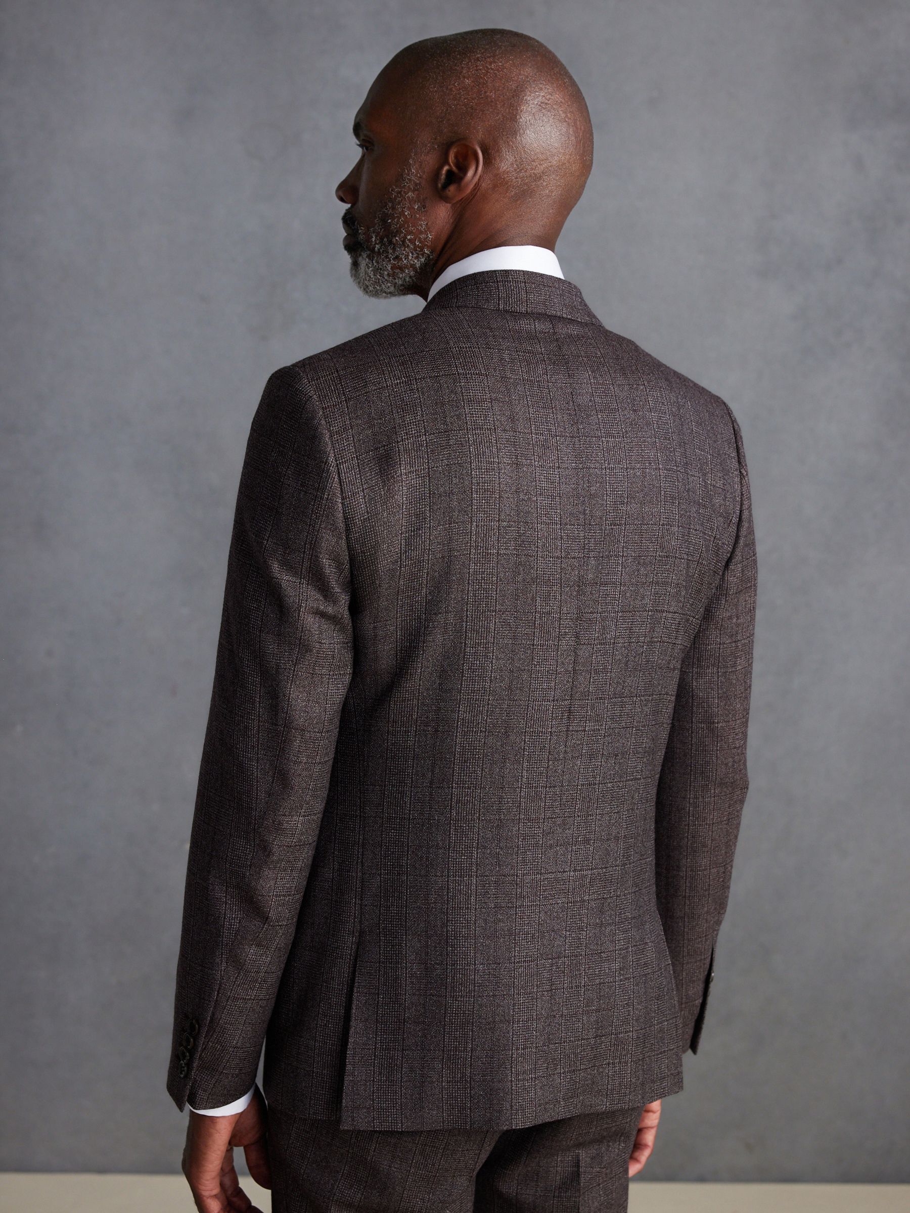 Buy Burgundy Red Slim Fit Signature Marzotto Check Suit: Jacket from ...