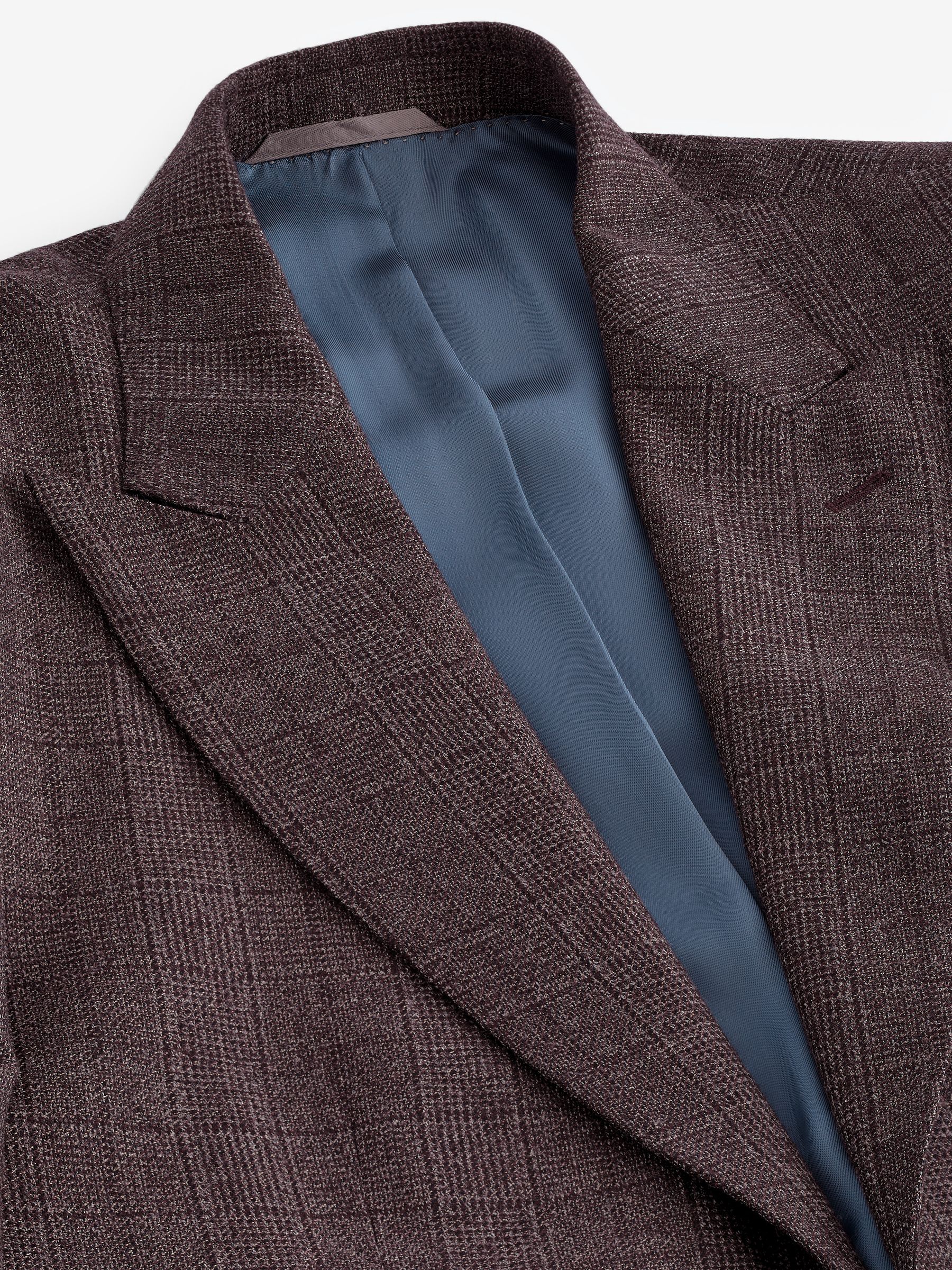 Buy Burgundy Red Slim Fit Signature Marzotto Check Suit: Jacket from ...