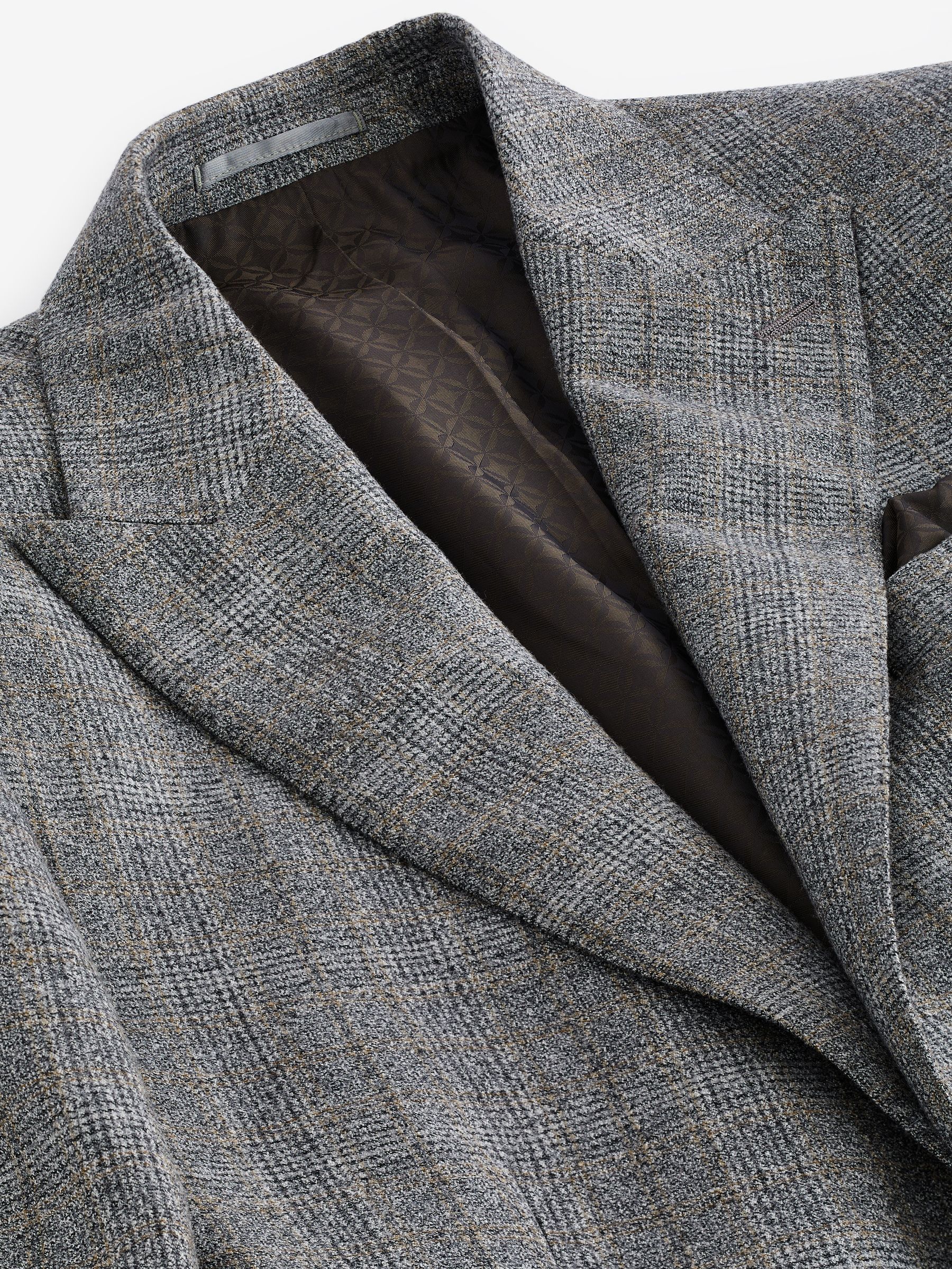 Buy Grey Signature Marzotto Check Italian Wool Suit Jacket from the ...