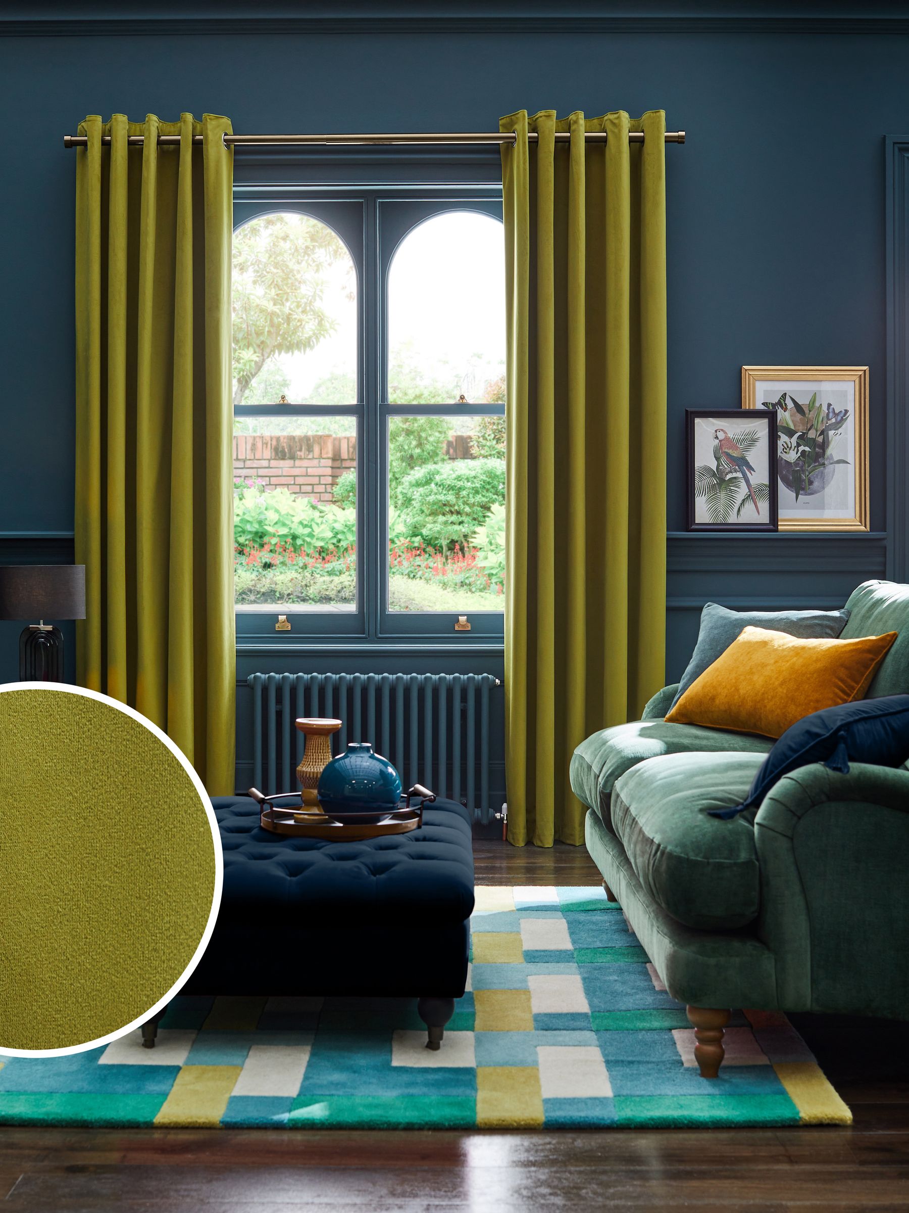 Buy Lime Green Matte Velvet Blackout Thermal Eyelet Curtains from the Next UK online shop
