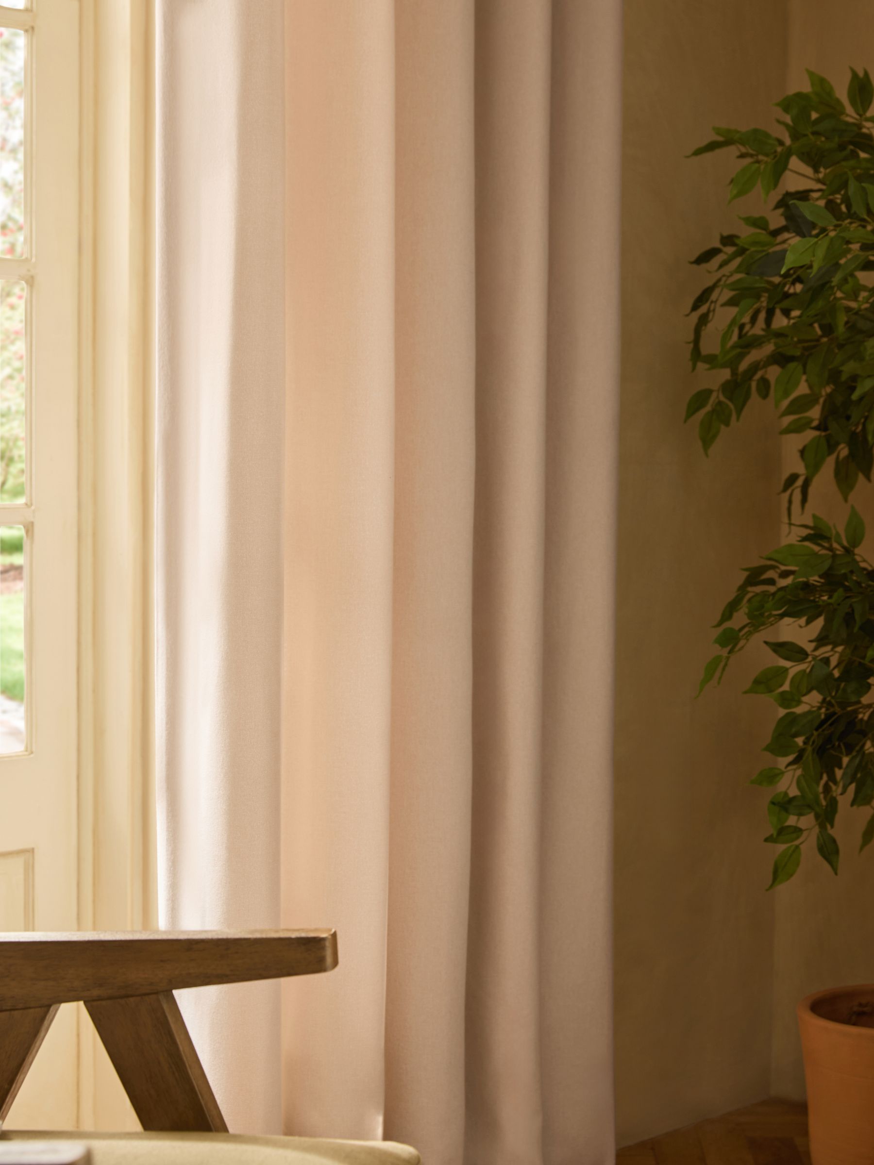 Buy Natural Brushed Eyelet Lined Curtains from the Next UK online shop