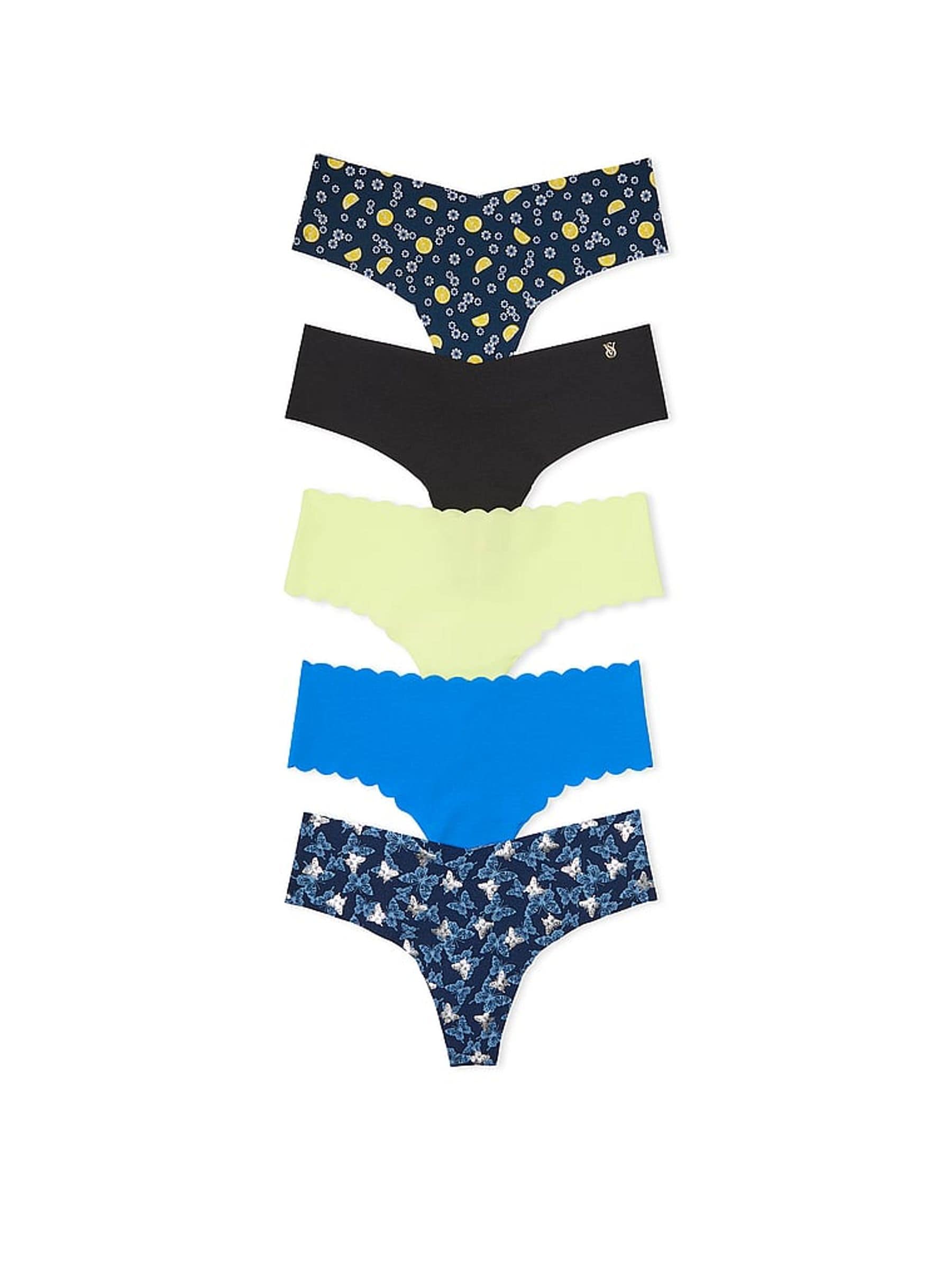 Buy Victoria s Secret Blue Black Green Thong 5 Pack Knickers from the Next UK online shop