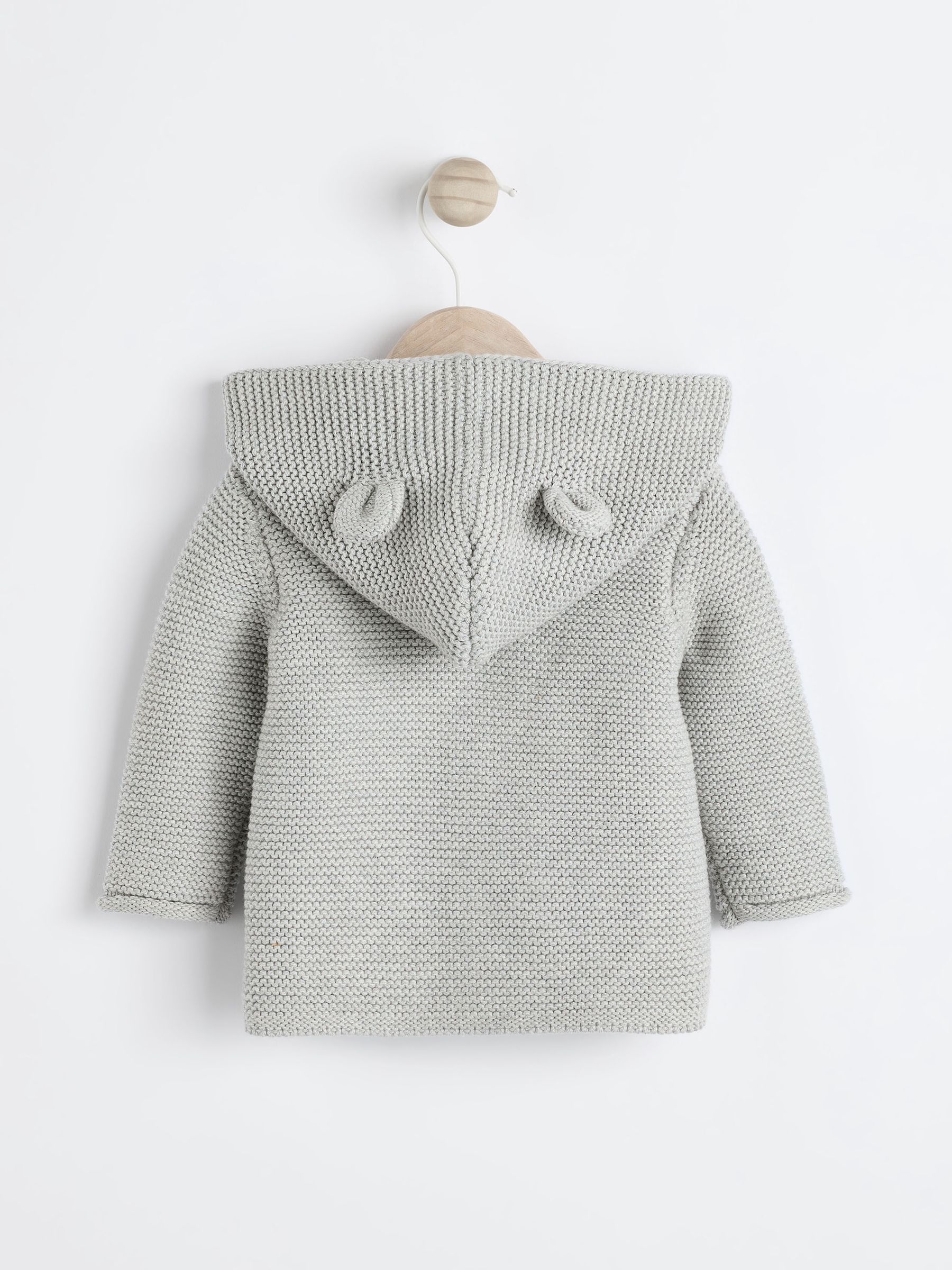 Buy Grey Knitted Hooded Baby Cardigan from Next Australia