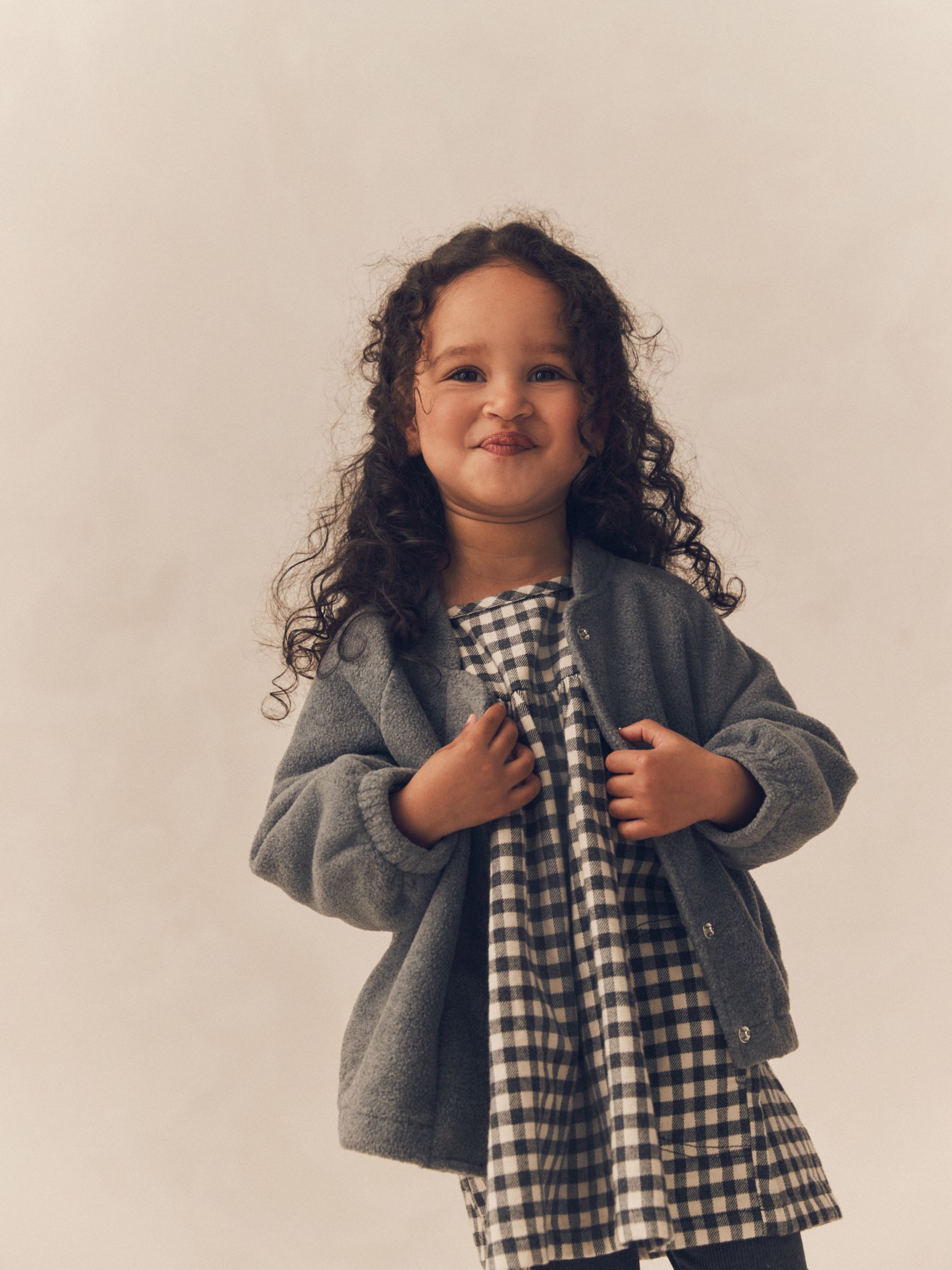 Buy Grey Gingham 100% Cotton Dress, Jacket And Leggings Set (3mths-8yrs ...