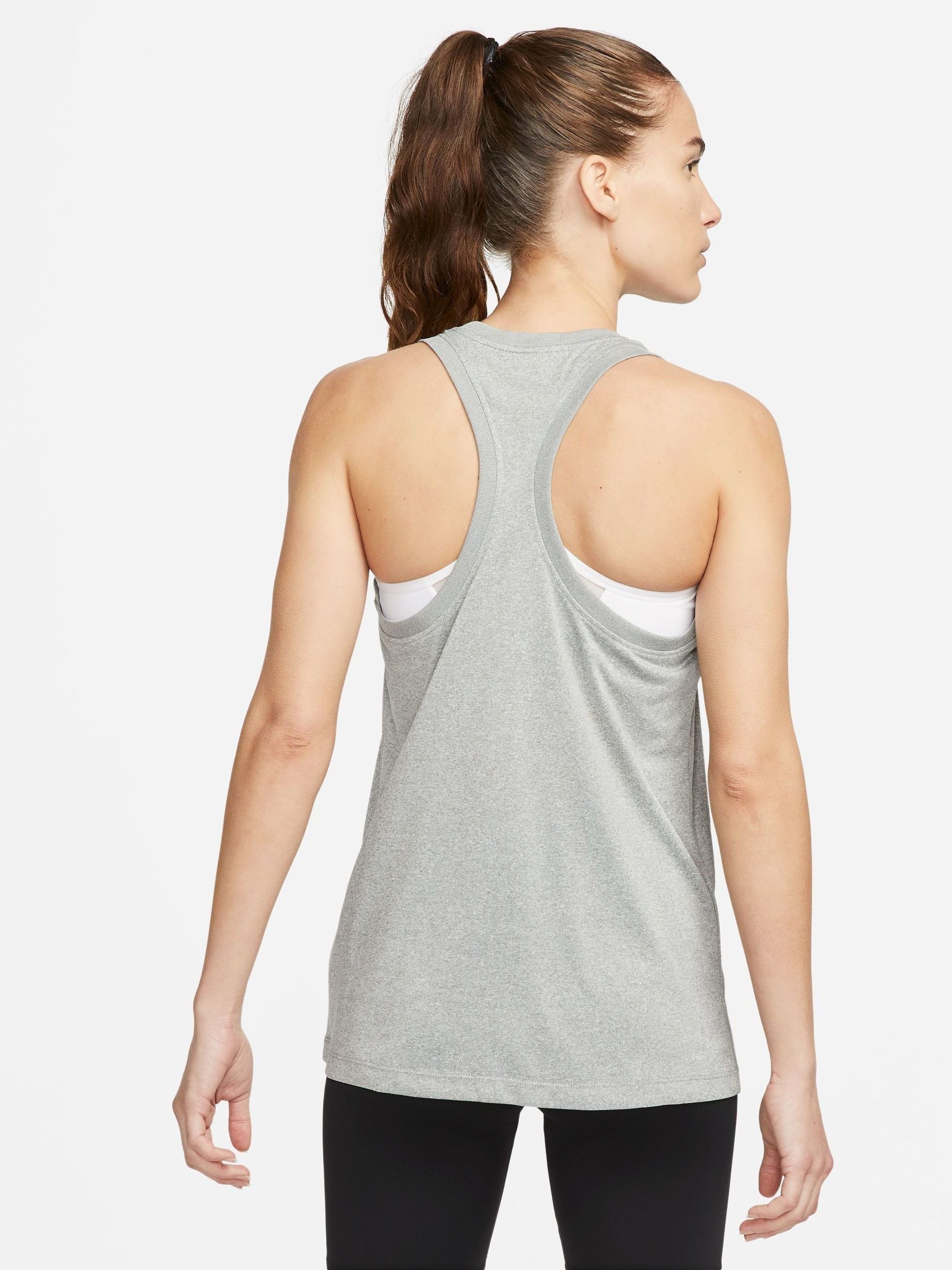 Buy Nike Light Grey Dri-FIT Racerback Tank Vest Top from the Next UK ...